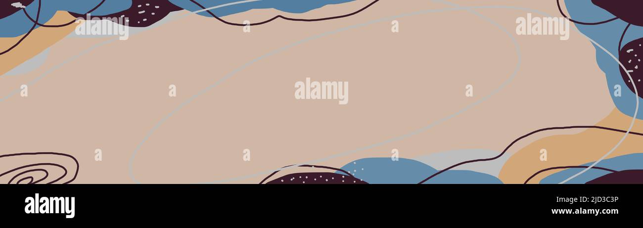 set of earthy tones abstract backgrounds, banner with blue and brown ...