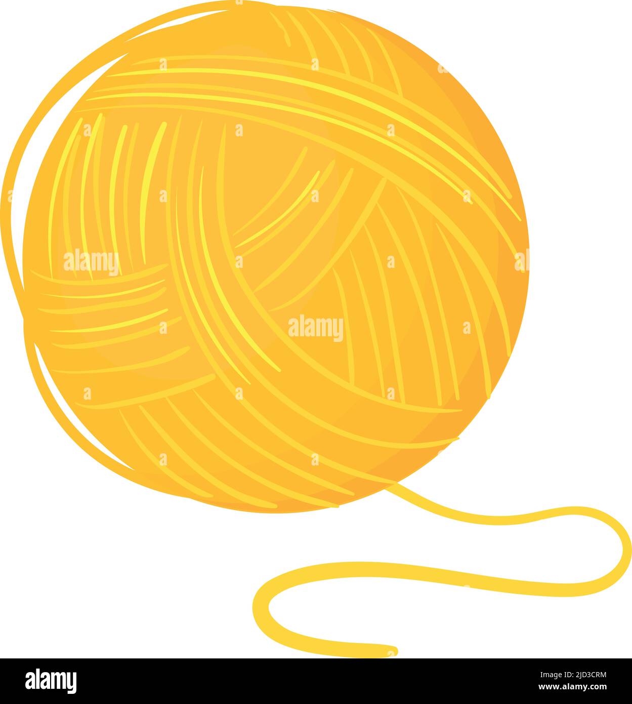 Yarn ball cartoon icon. Wool knitting symbol isolated on white ...