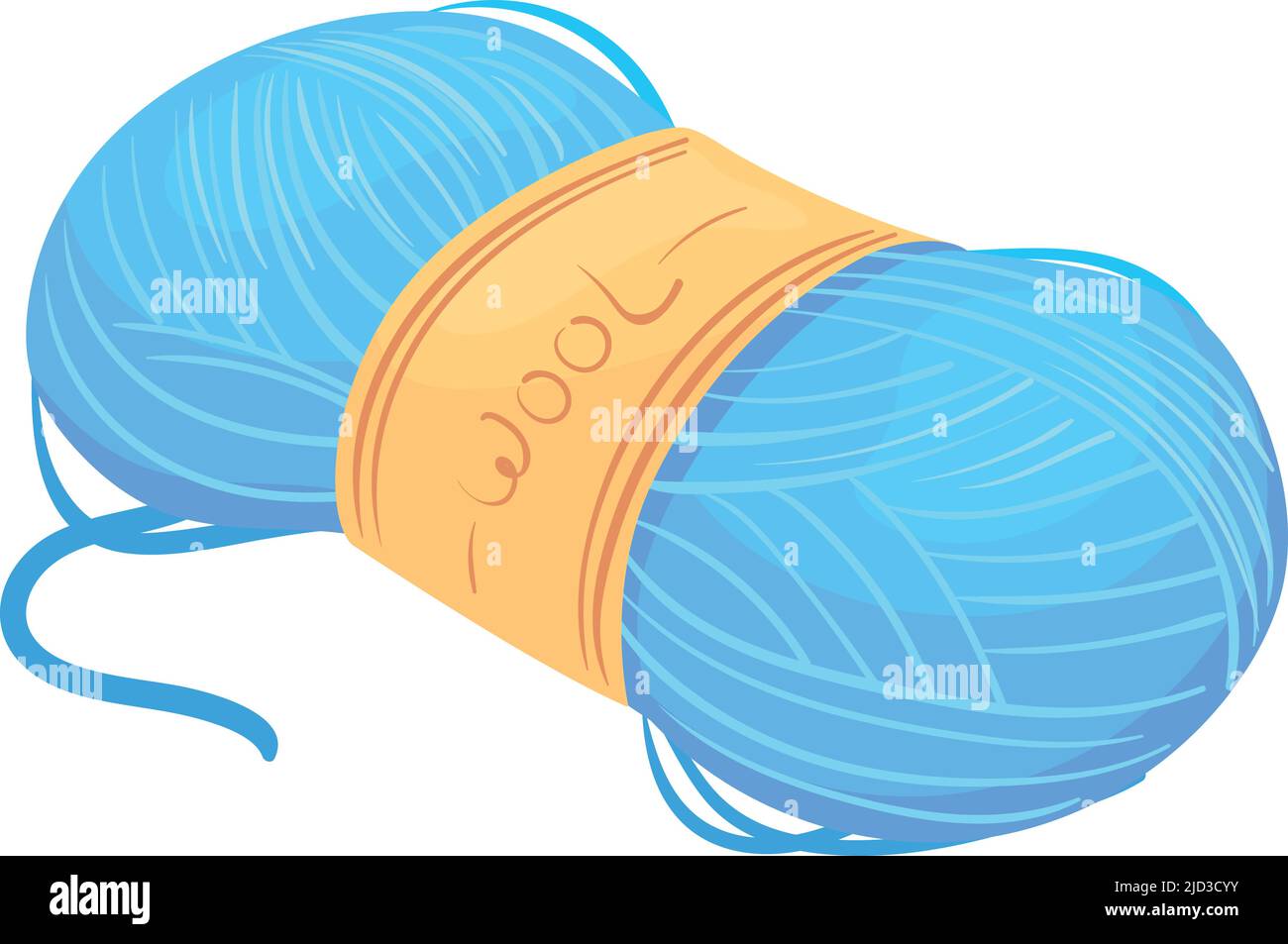 Wool skein cartoon icon. Knitting yarn thread pack isolated on white ...