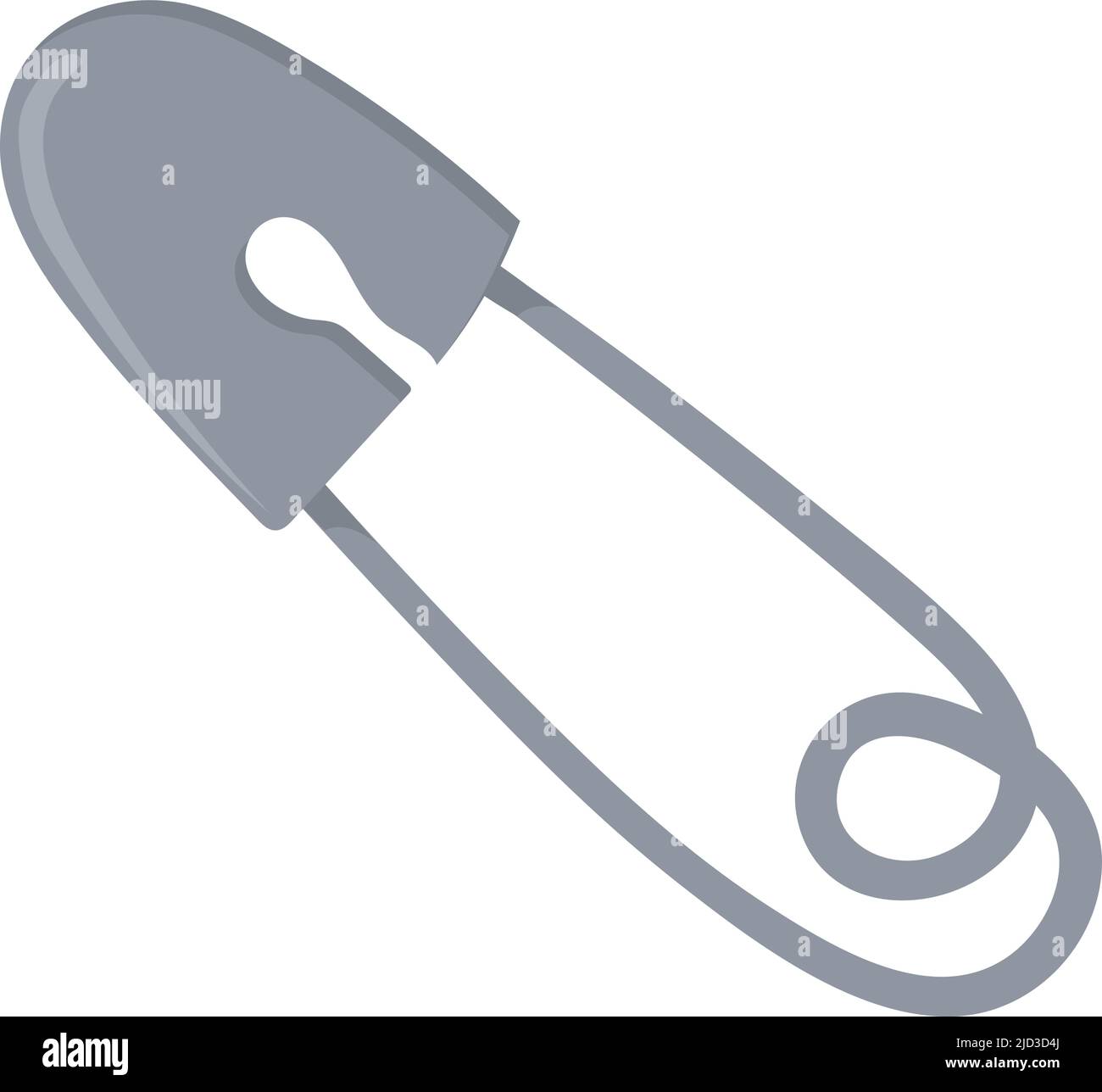 Safety pin cartoon icon. Metal cloth fix isolated on white background ...