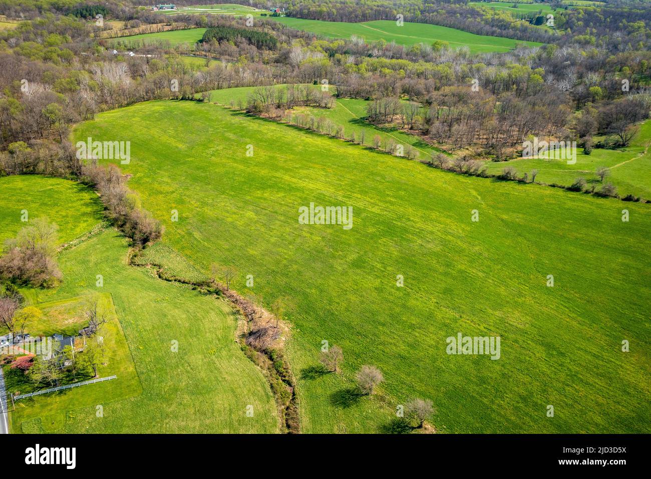 Aerial of farmland Stock Photo - Alamy