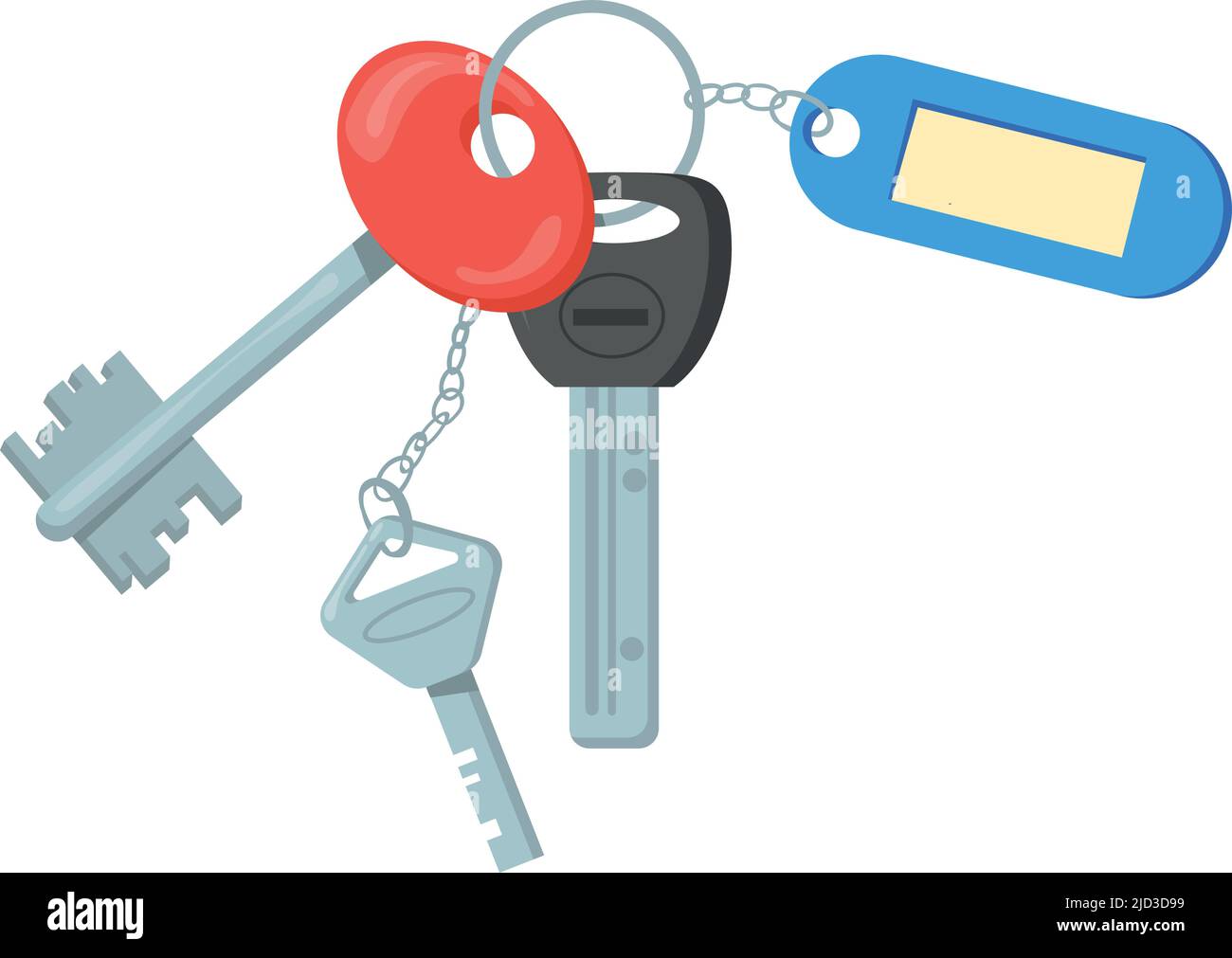 Keyring cartoon icon. Property symbol. Door keys isolated on white ...