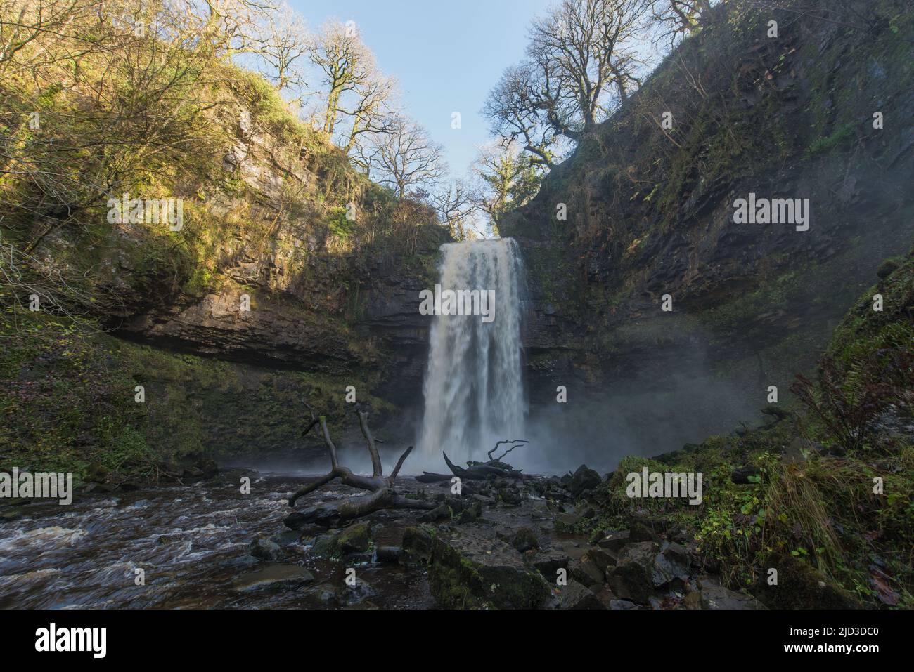 Henrhyd waterfall, Brecon Becons National Park, Wales, UK Stock Photo ...