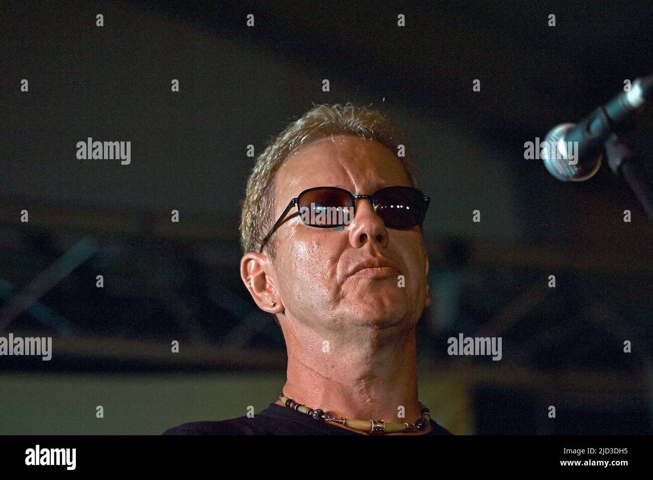 John Jones performing with the Oysterband at music festival in cornwall ...