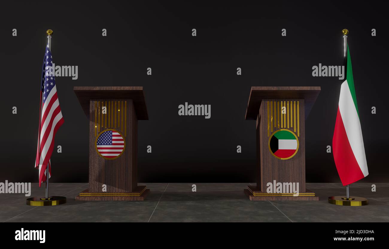 Usa and kuwait flag hi-res stock photography and images - Alamy