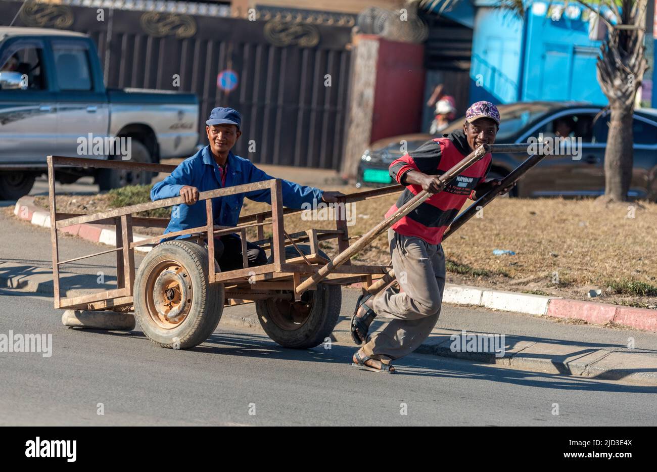 Transport by cart in Antananarivo, Madagascar Stock Photo - Alamy
