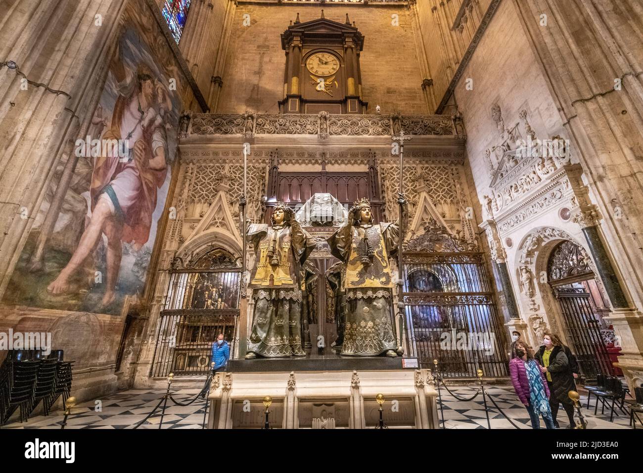 The Tomb of Columbus inside of Seville Cathedral, Seville, Spain Stock ...