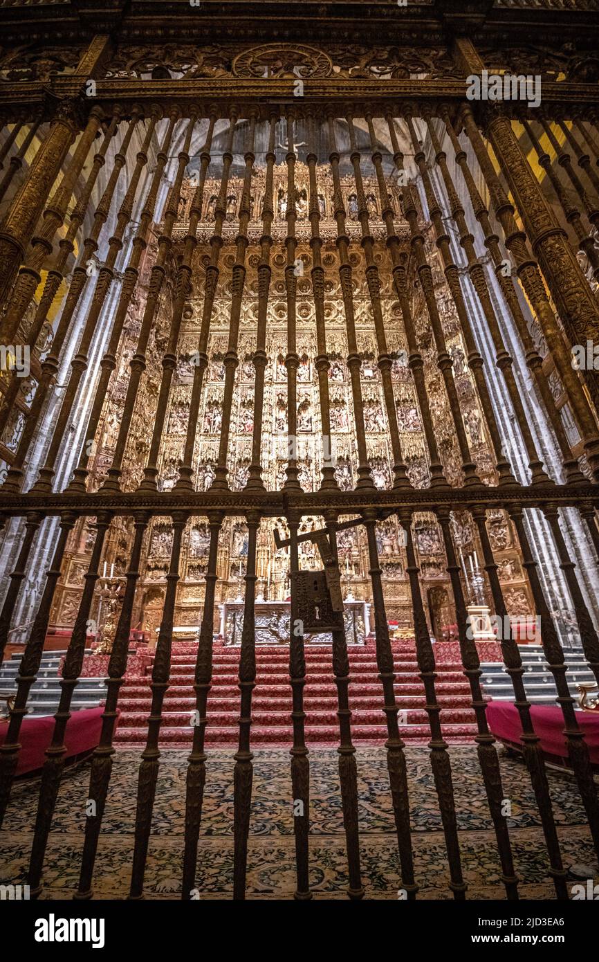 The Pierre Dancart altarpiece inside of Seville Cathedral, Seville ...