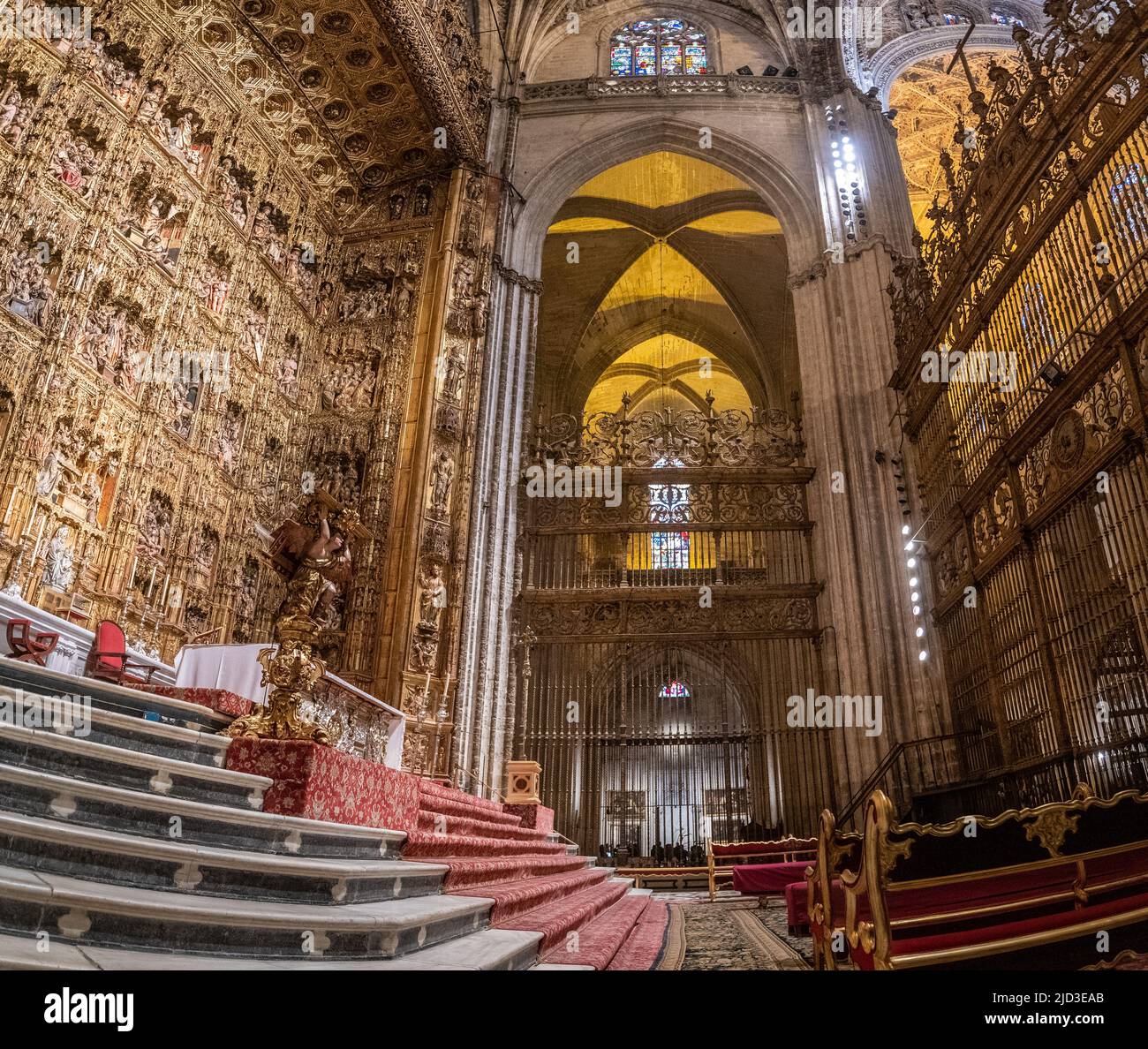 The Pierre Dancart altarpiece inside of Seville Cathedral, Seville ...