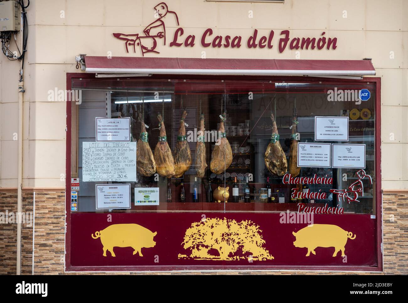 A local butcher shop selling Jamon, Merida, Spain Stock Photo - Alamy