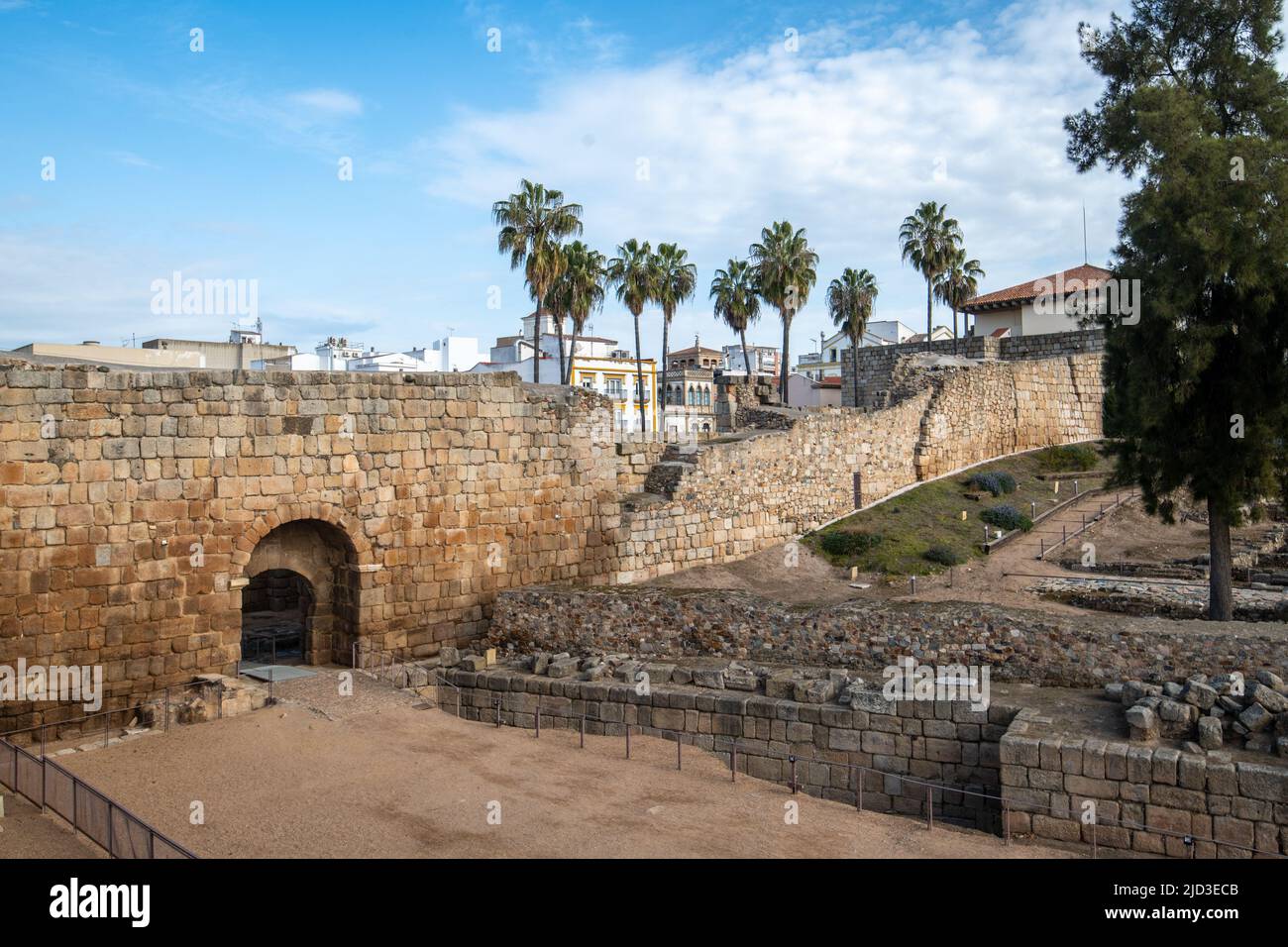 Exterior walls of the Alcazaba of Merida, Merida, Spain Stock Photo - Alamy
