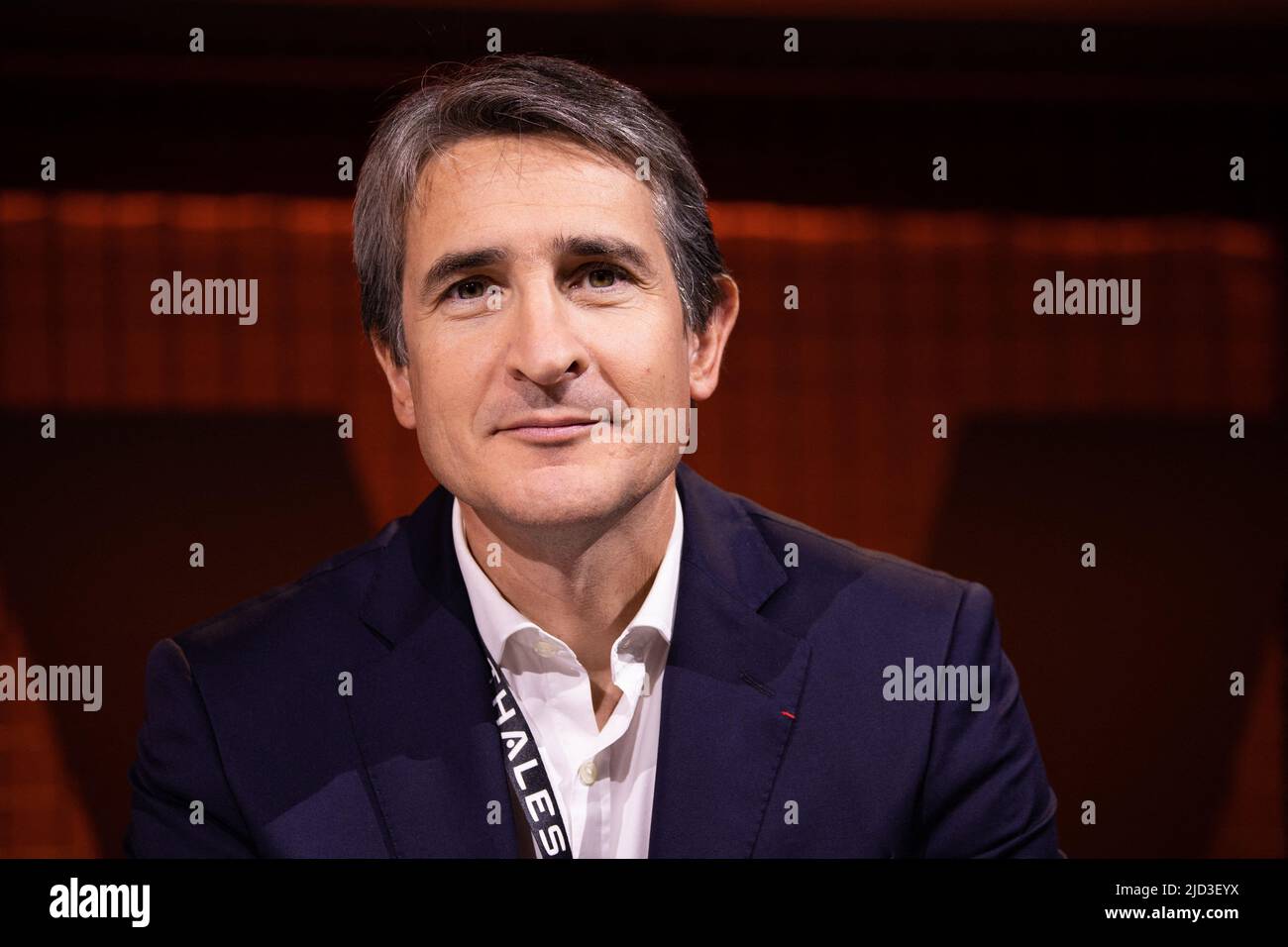 Paris, France. 17th June, 2022. THALES Patrice Caine speaks during the ...