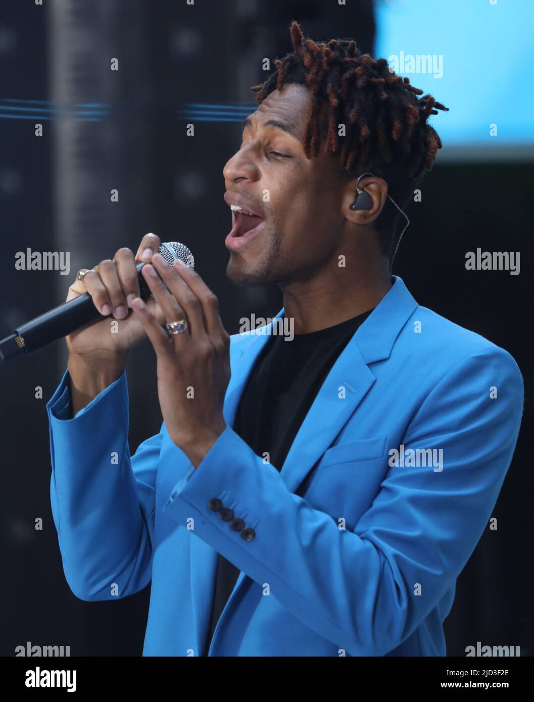 June 17, 2022, New York, New York, USA: Singer JON BATISTE performs on ...
