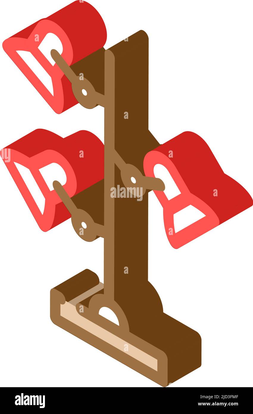 three way lamp isometric icon vector illustration Stock Vector Image ...