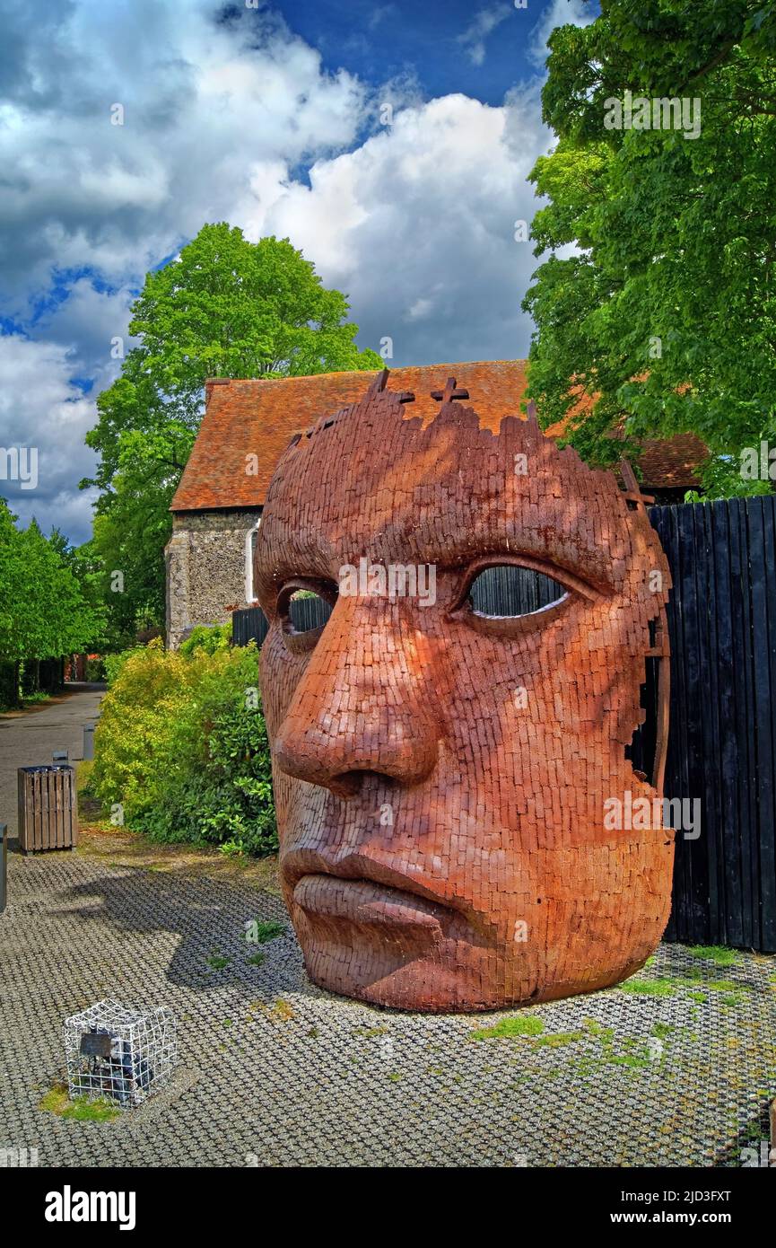 UK, Kent, Canterbury, Great Stour River near Friars Bridge with the ...