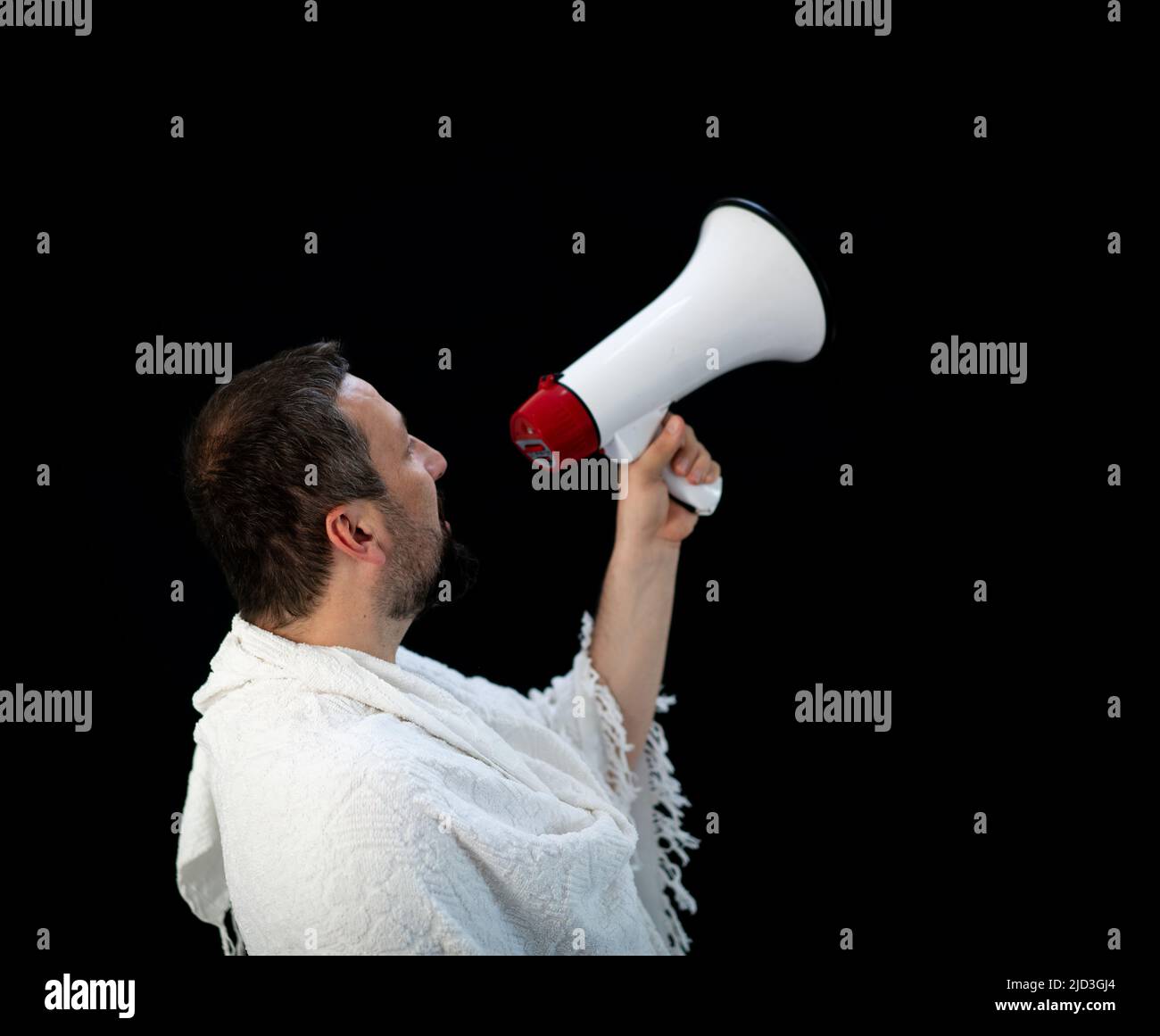Man shouting through megaphone hi-res stock photography and images - Alamy