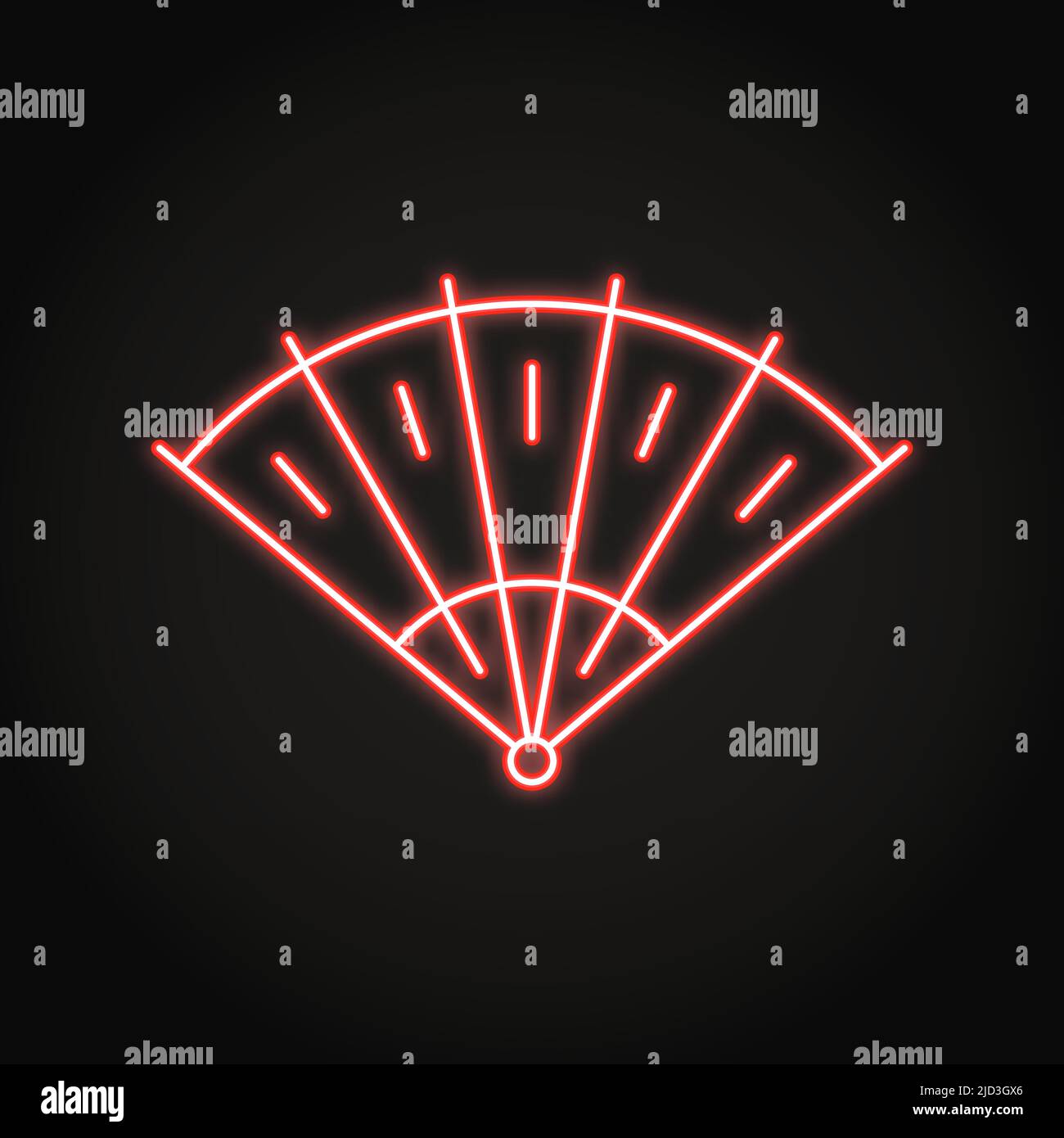 Hand fan neon icon in line style. Vector illustration Stock Vector ...