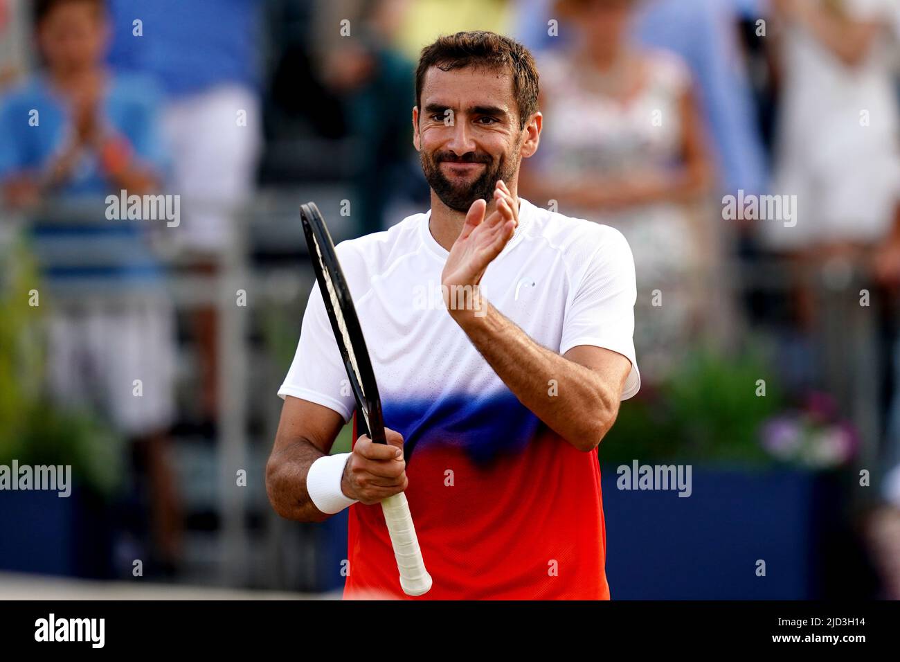 Marin Cilic celebrates defeating Emil Ruusuvuori on day five of the ...