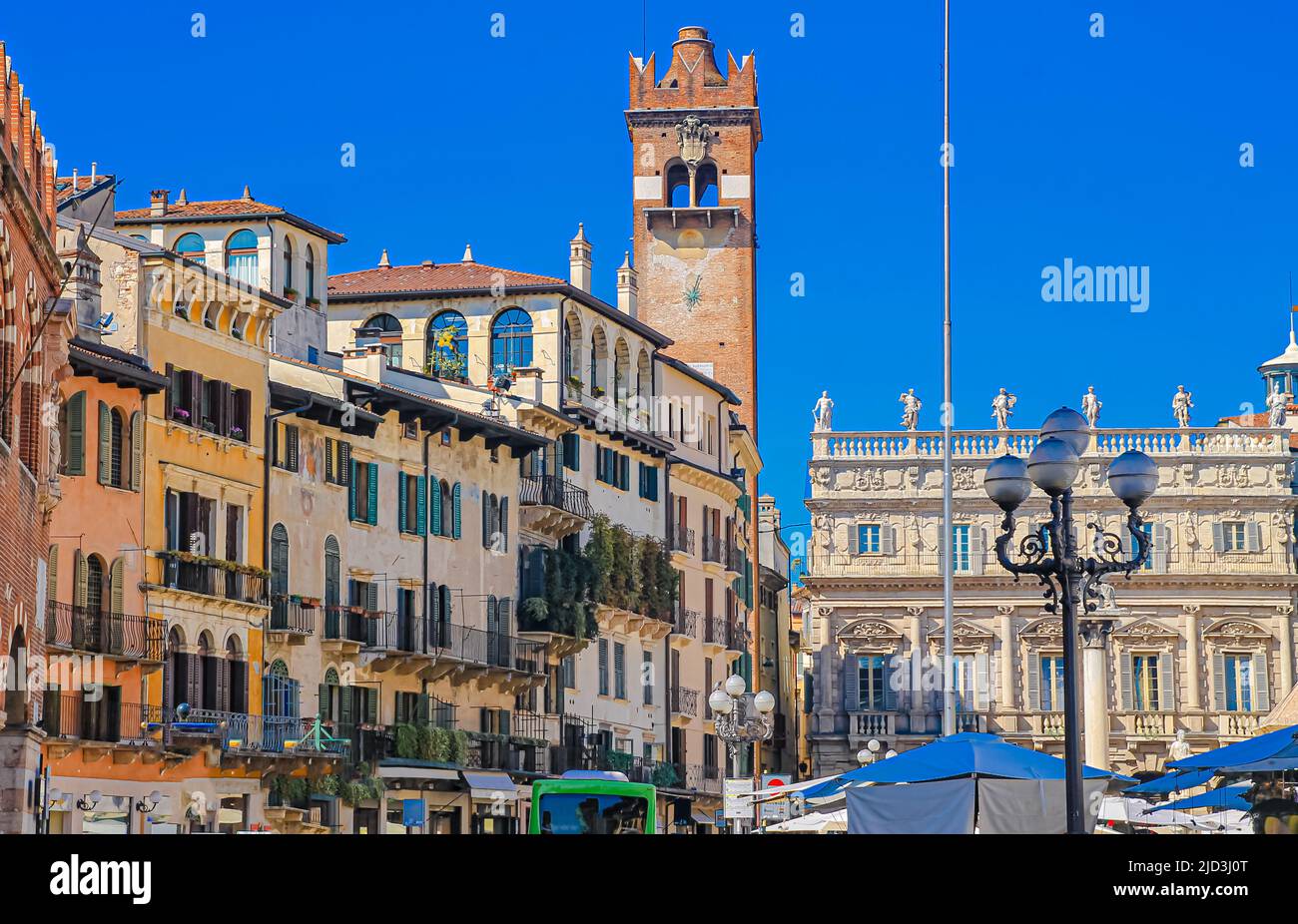 The ancient Italian city of Verona, the historic center of the city ...