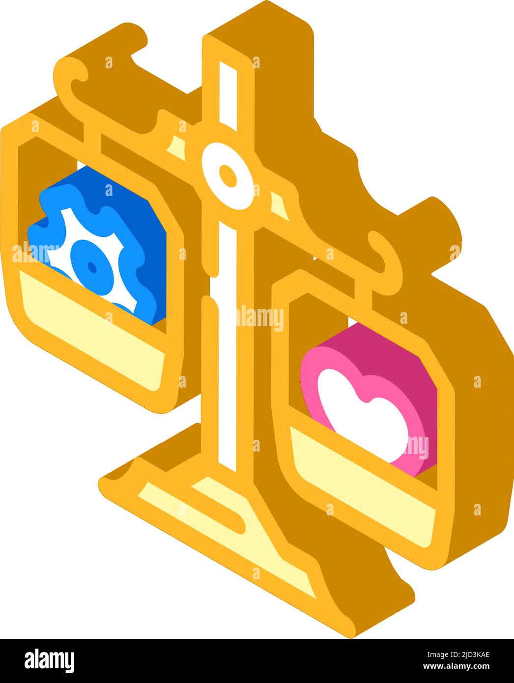 balance of work and life tasks isometric icon vector illustration Stock ...