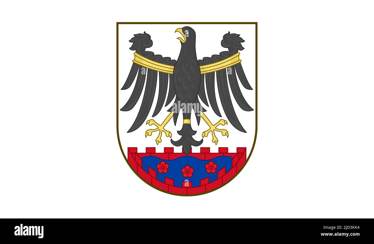 Top view of flag Roskilde, Denmark. Danish travel and patriot concept ...