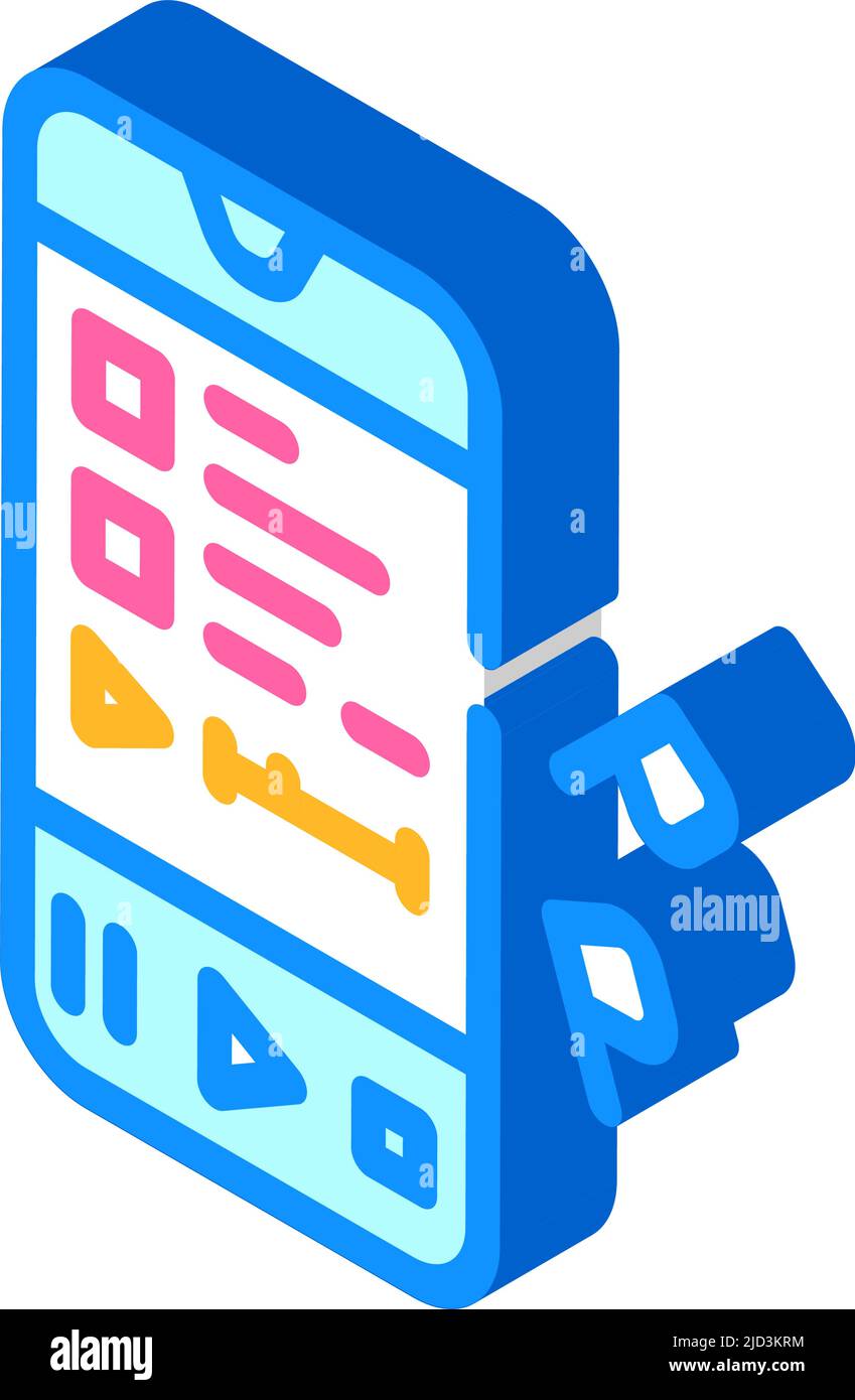 listening to podcast isometric icon vector illustration Stock Vector ...