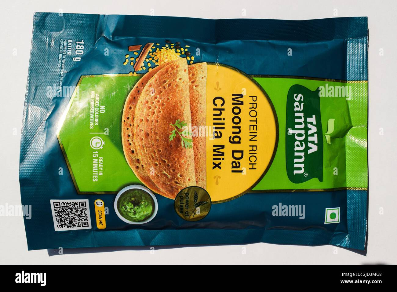 Tata sampann Moong dal chilla mix instant food. Readymad batter to make ...