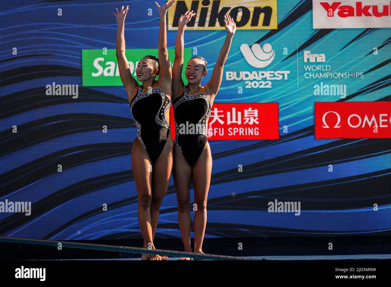 BUDAPEST, HUNGARY - JUNE 17: Debbie Soh of Singapore and Miya Yong of ...