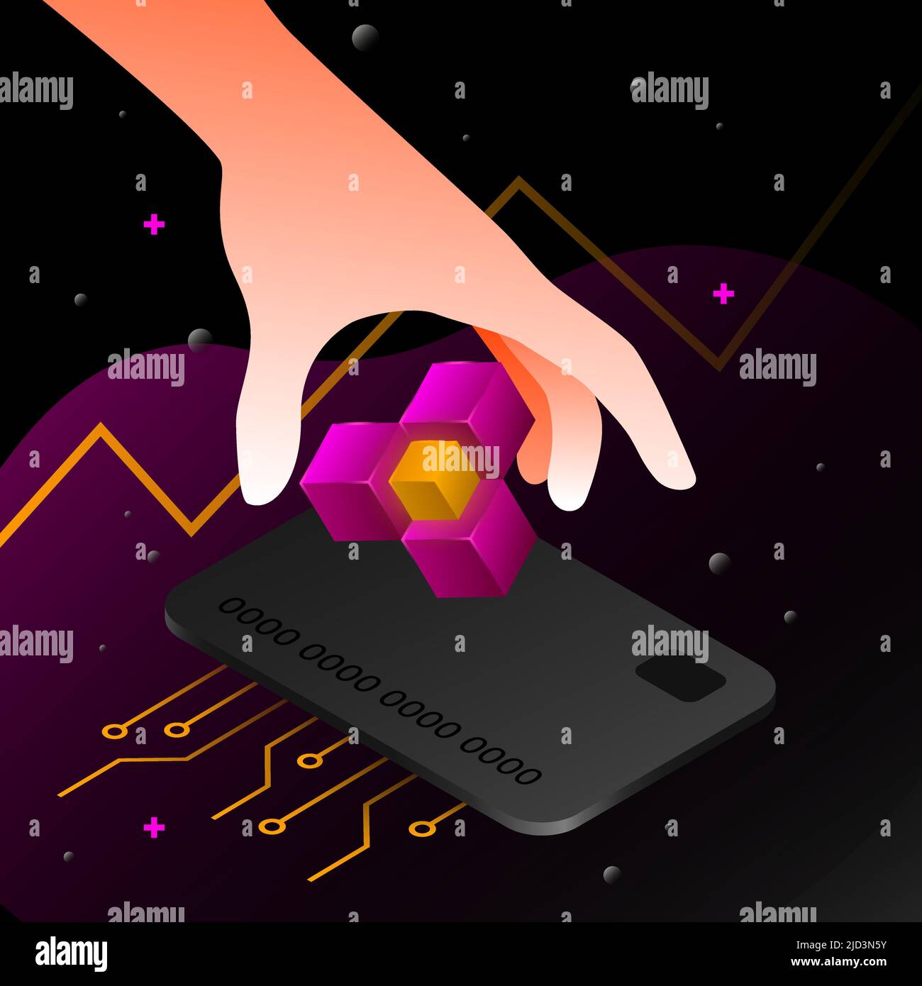 Digital Money. Cryptocurrency Illustration. Vector illustration Stock ...