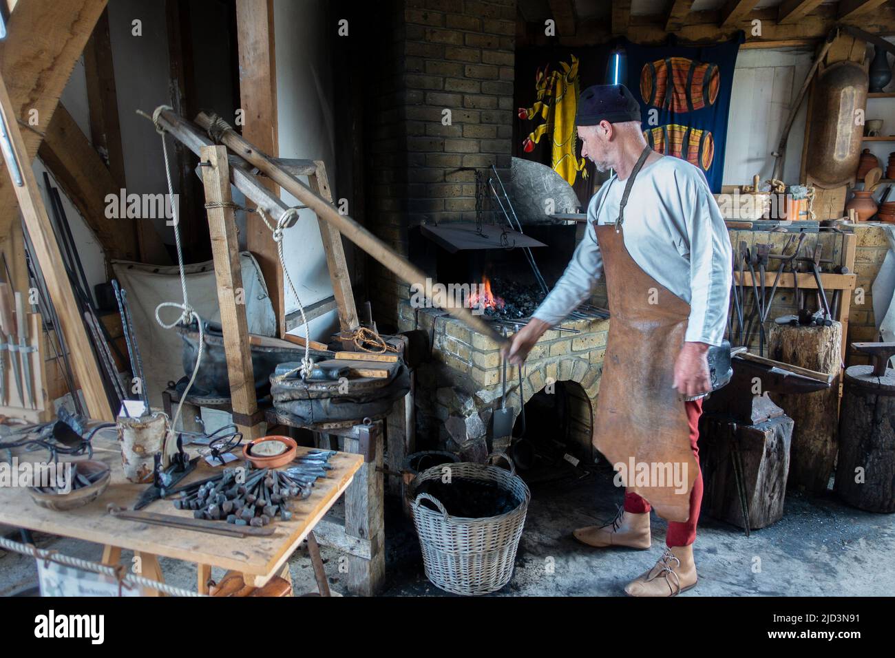 Medieval Blacksmith,Working Bellows for the Forge,Sandwich Medieval ...