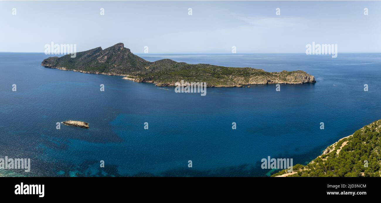 View from above Dragonera Island, Majorca. Parque natural de Sa ...