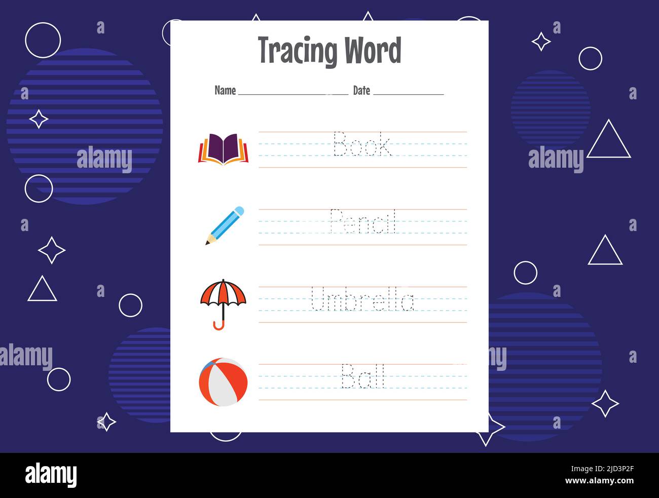 Word tracing worksheets for kids. Letters trace exercises for kids ...