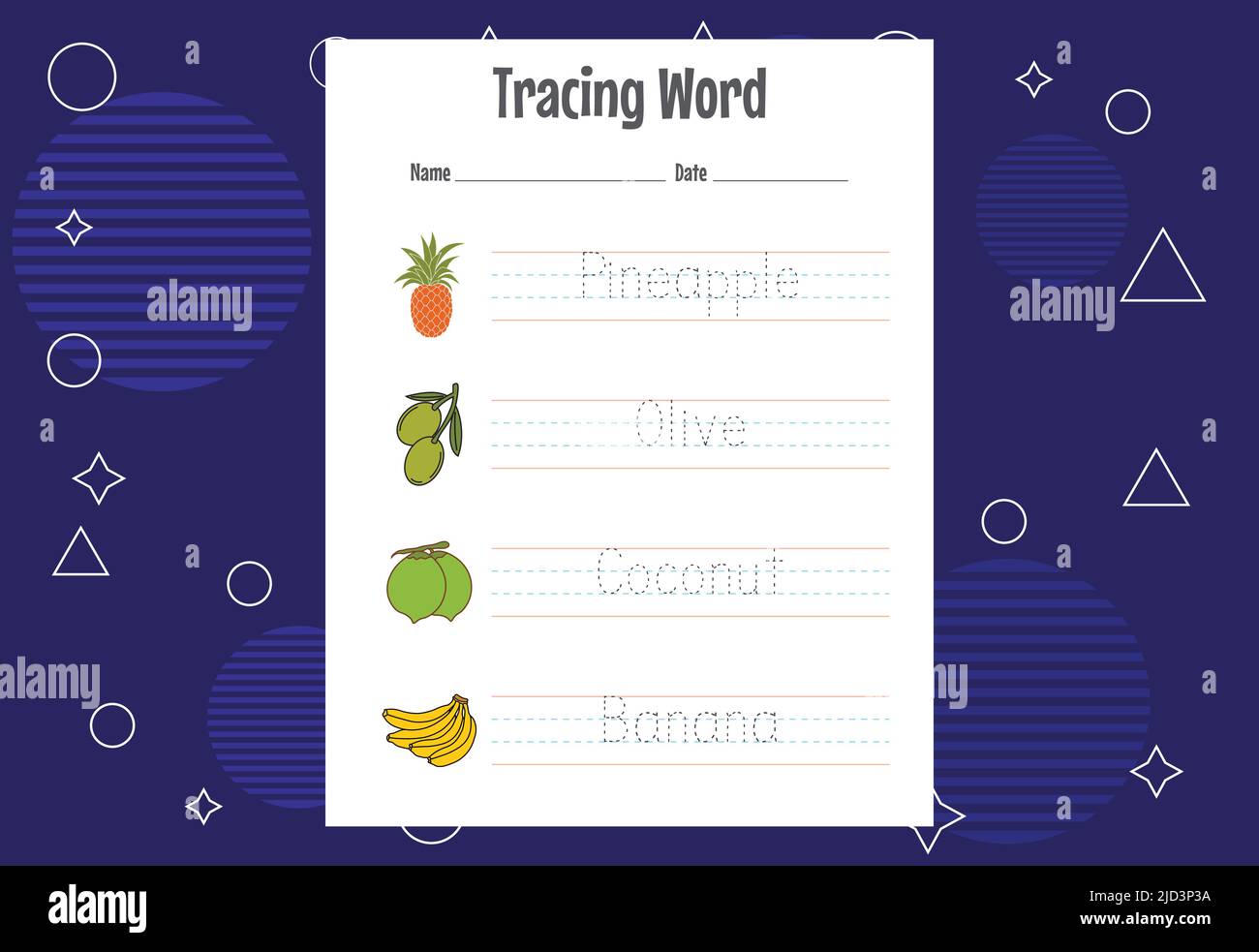 Word tracing worksheets for kids. Letters trace exercises for kids ...