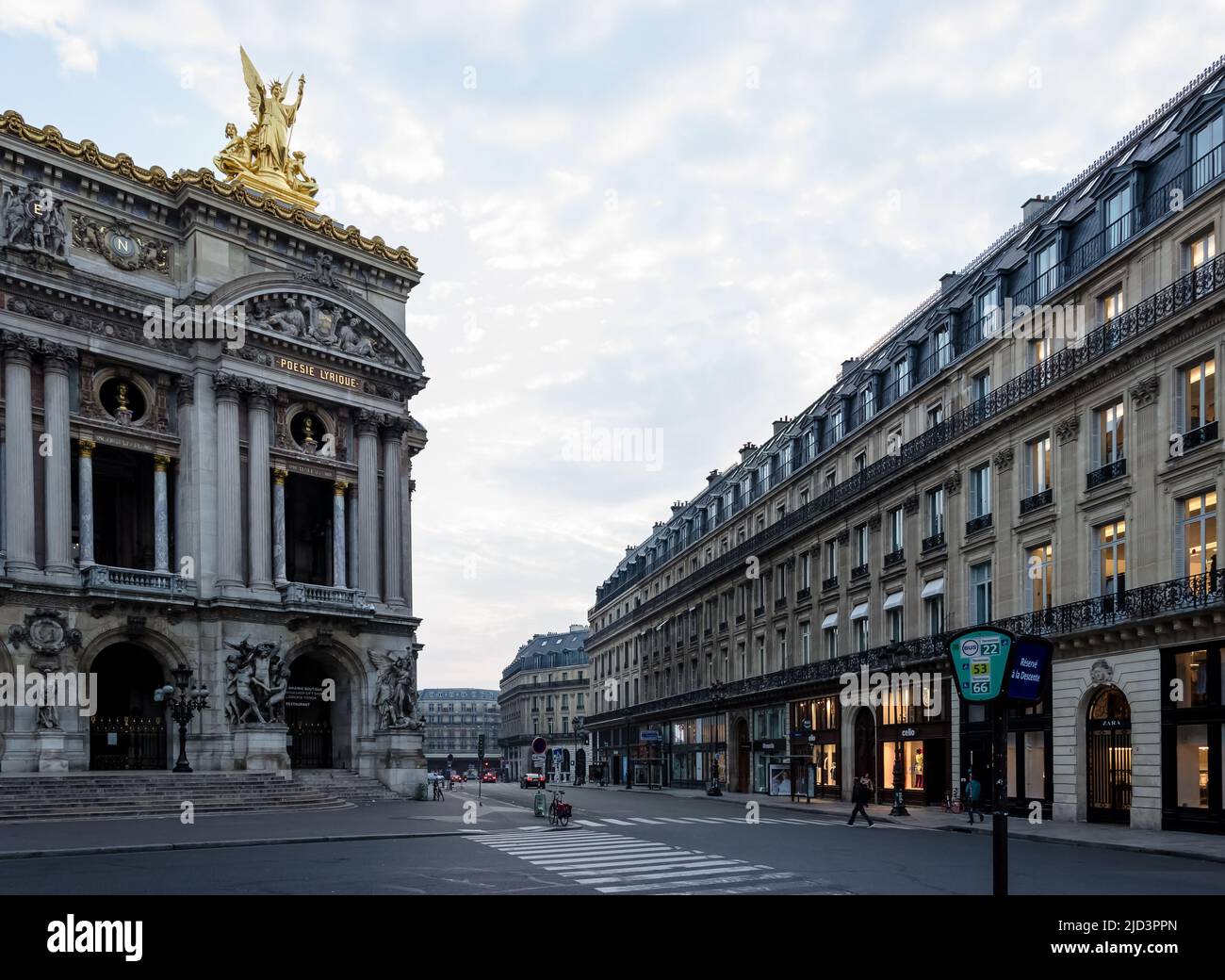 Architectural detail of The Paris Opera, the primary opera and ballet ...