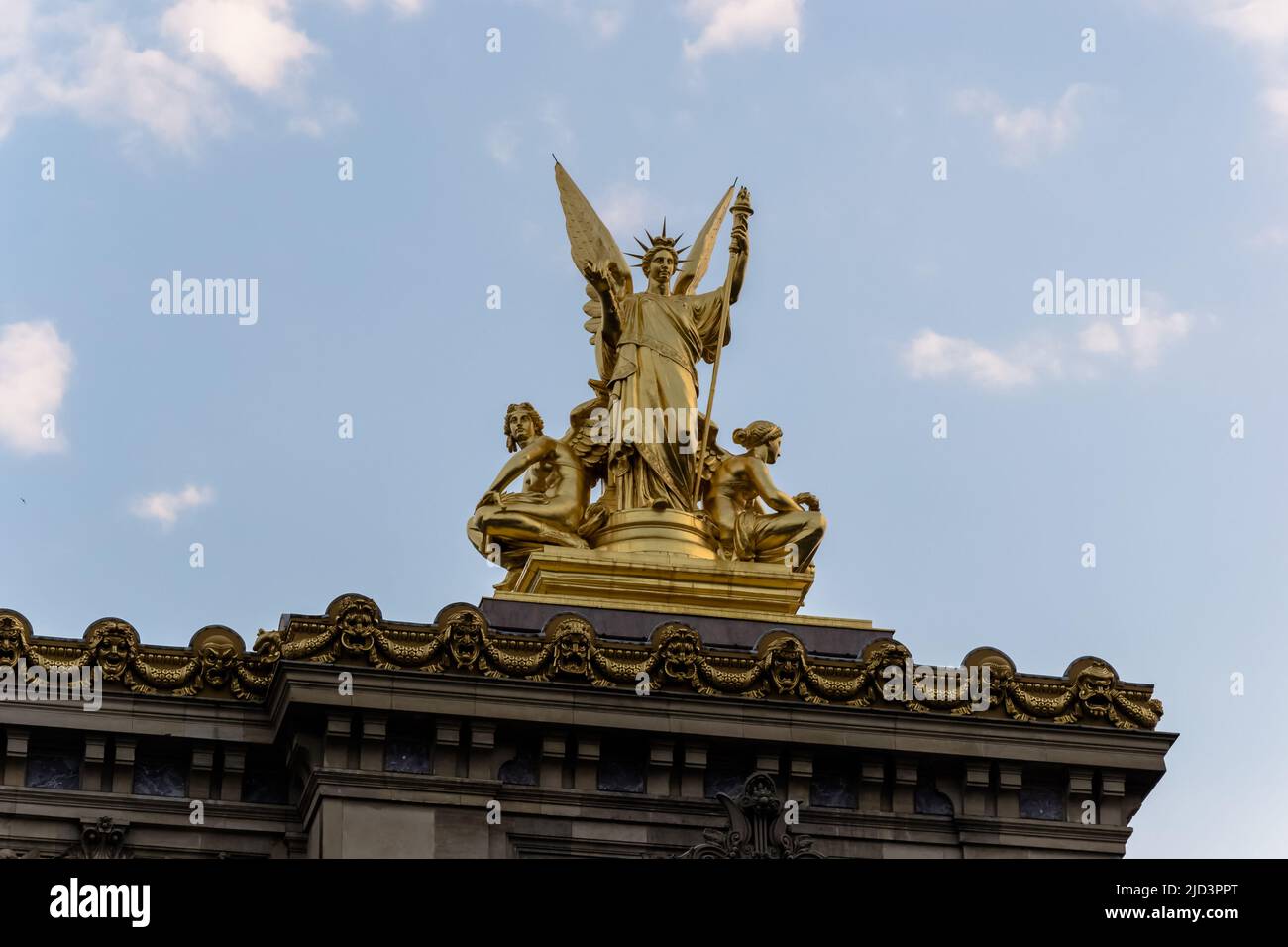 Architectural detail of The Paris Opera, the primary opera and ballet ...