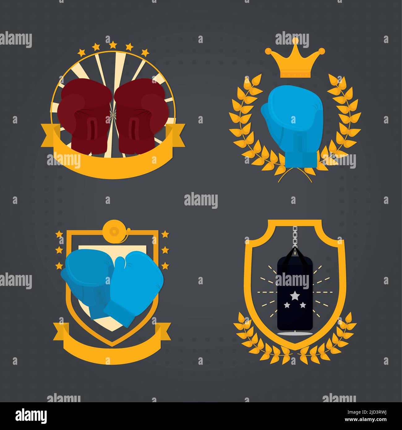 boxing badges set Stock Vector Image & Art - Alamy