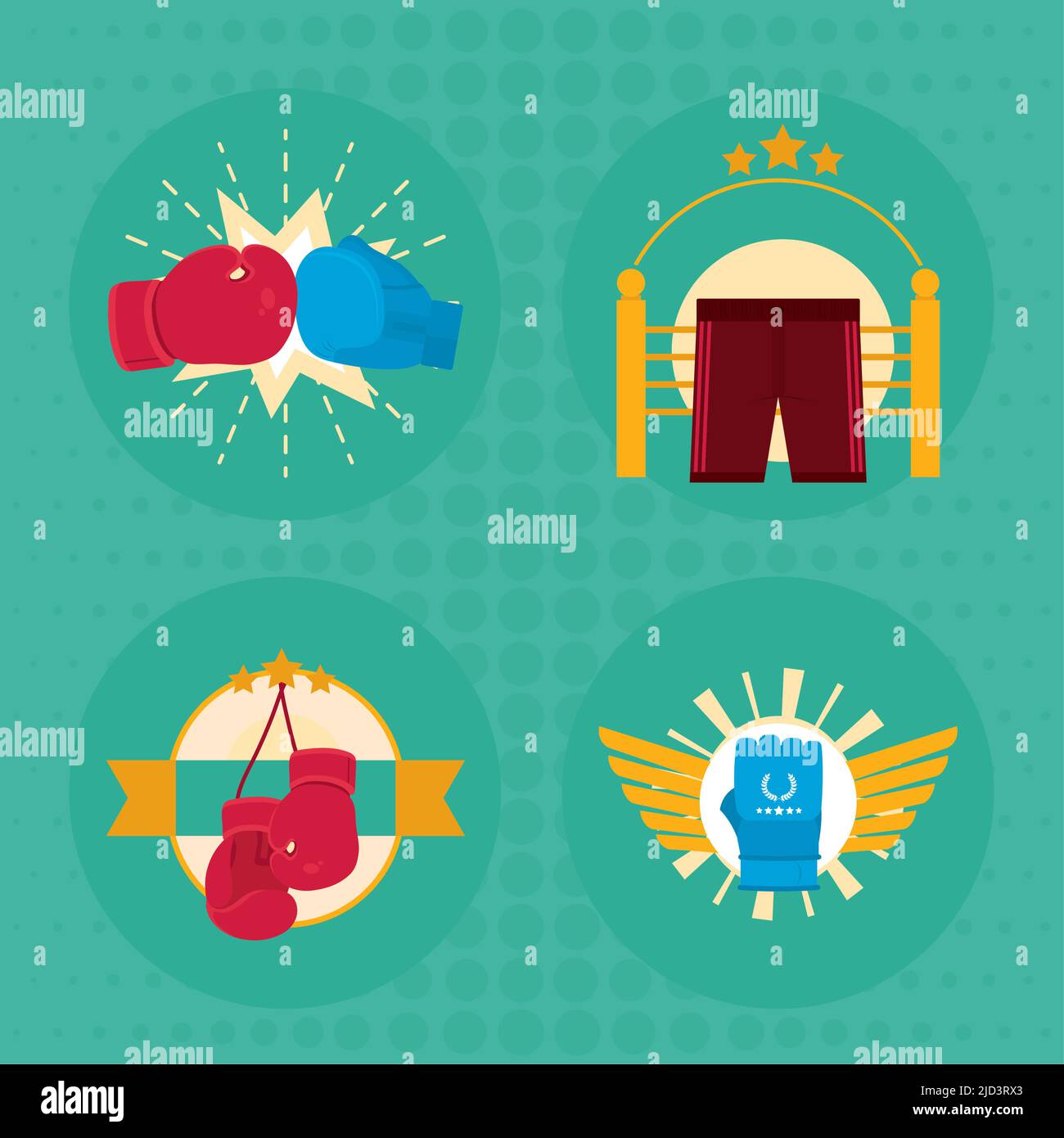 boxing badges icon collection Stock Vector Image & Art - Alamy