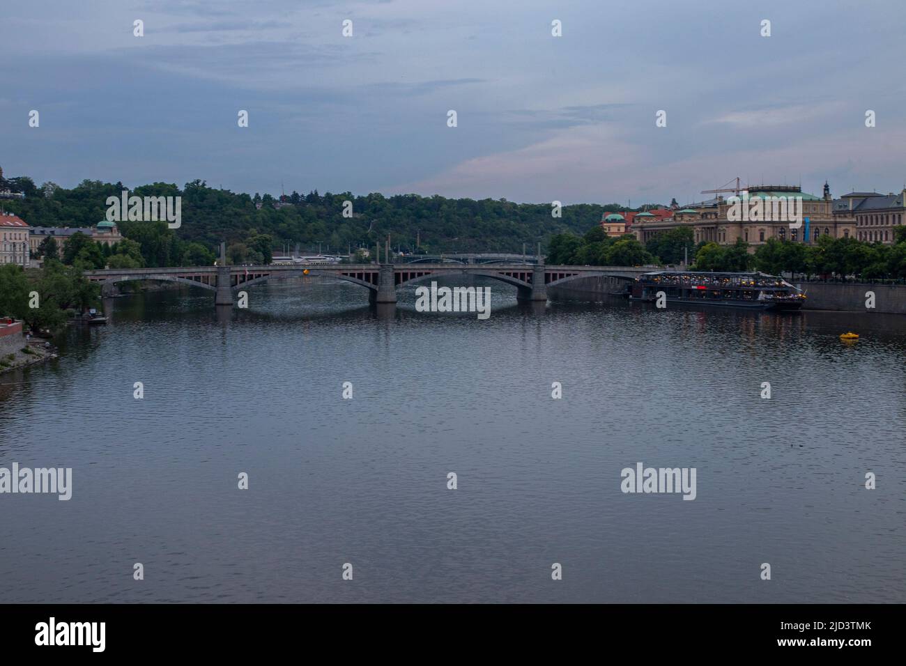 Charles Bridge is a medieval stone arch bridge that crosses the Vltava ...