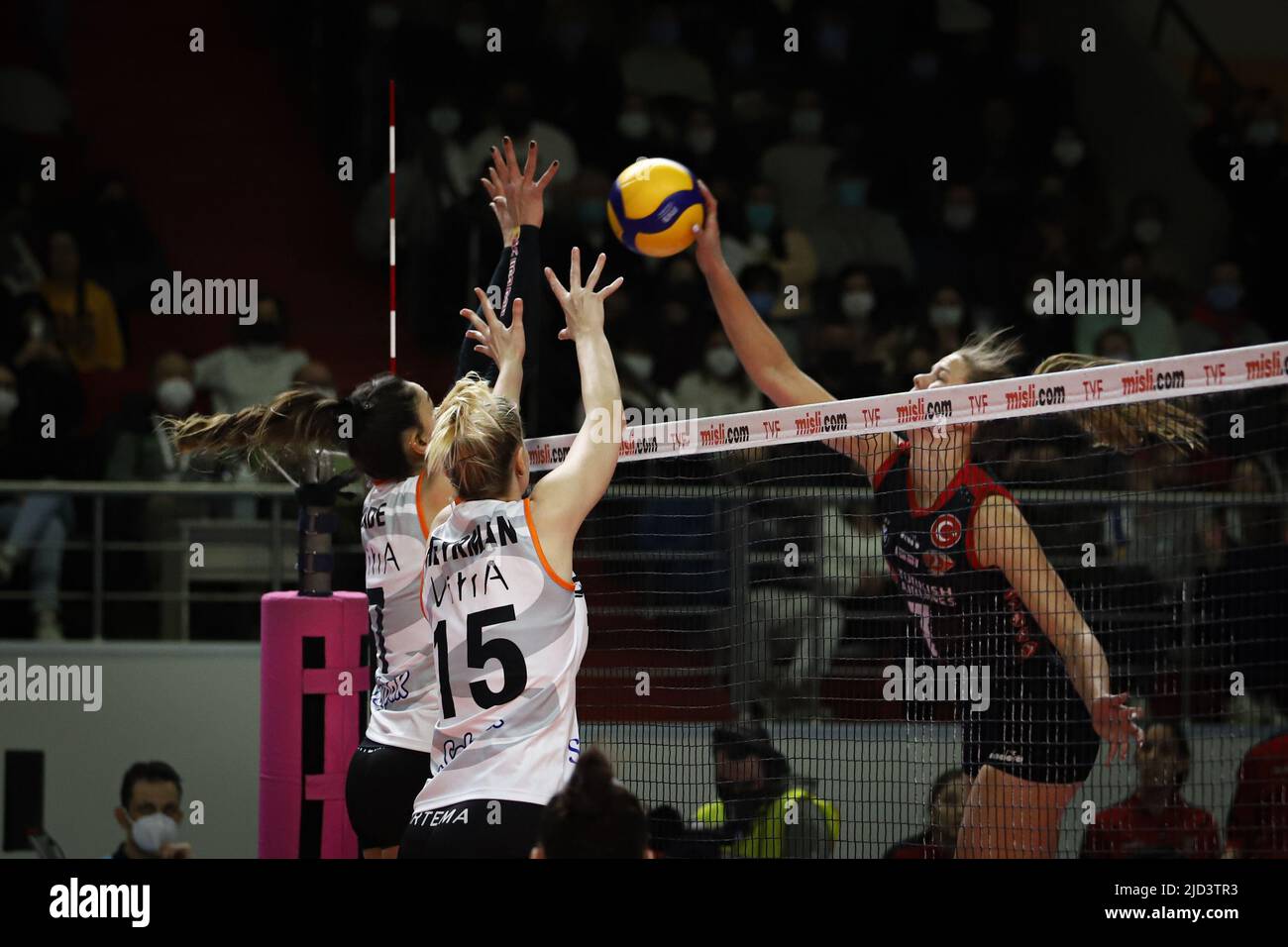 ISTANBUL, TURKEY - JANUARY 30, 2022: Laura Heyrman and Hande Baladin in ...