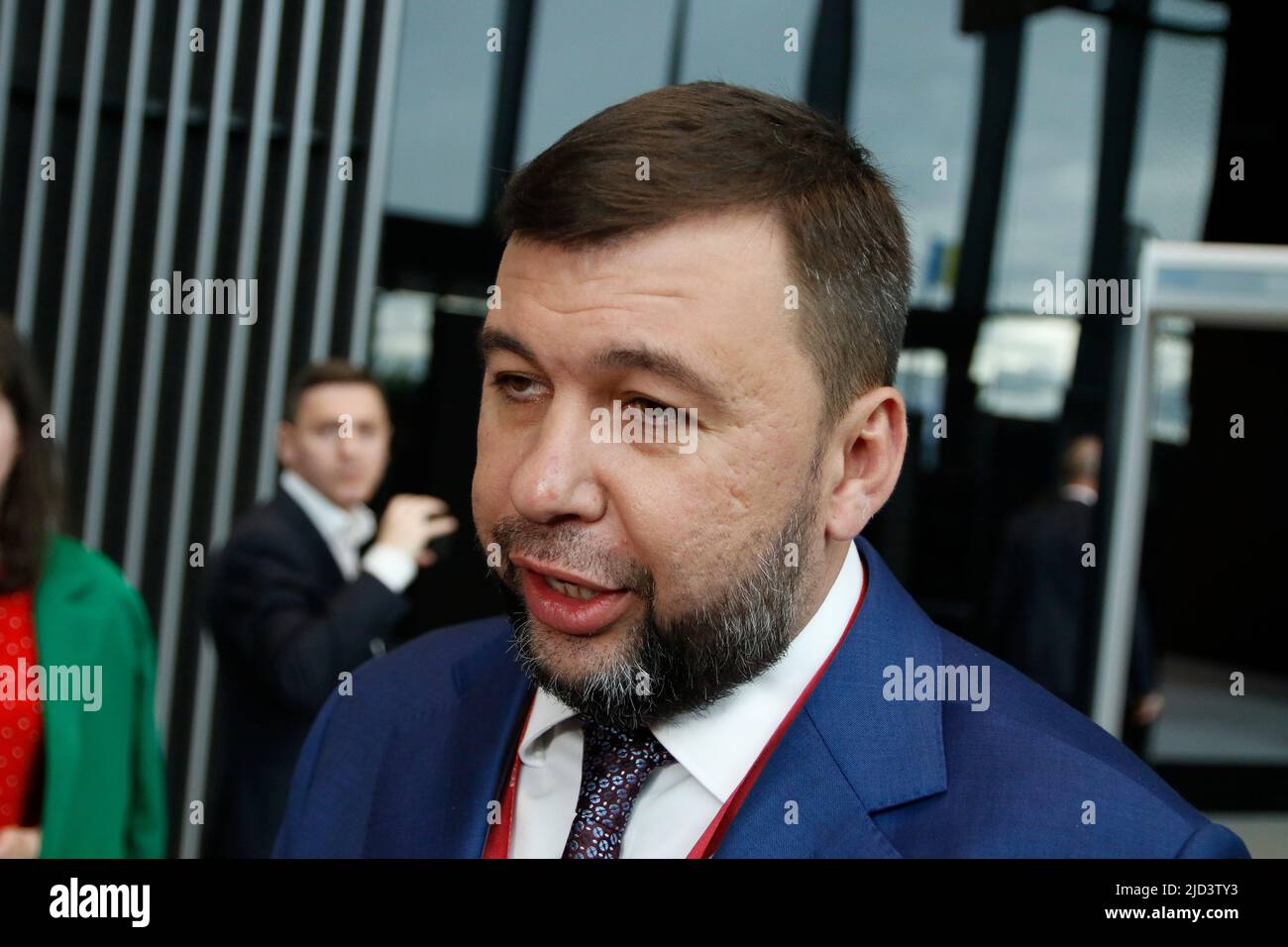 Denis Pushilin, Head of the Donetsk People's Republic, DNR near session ...