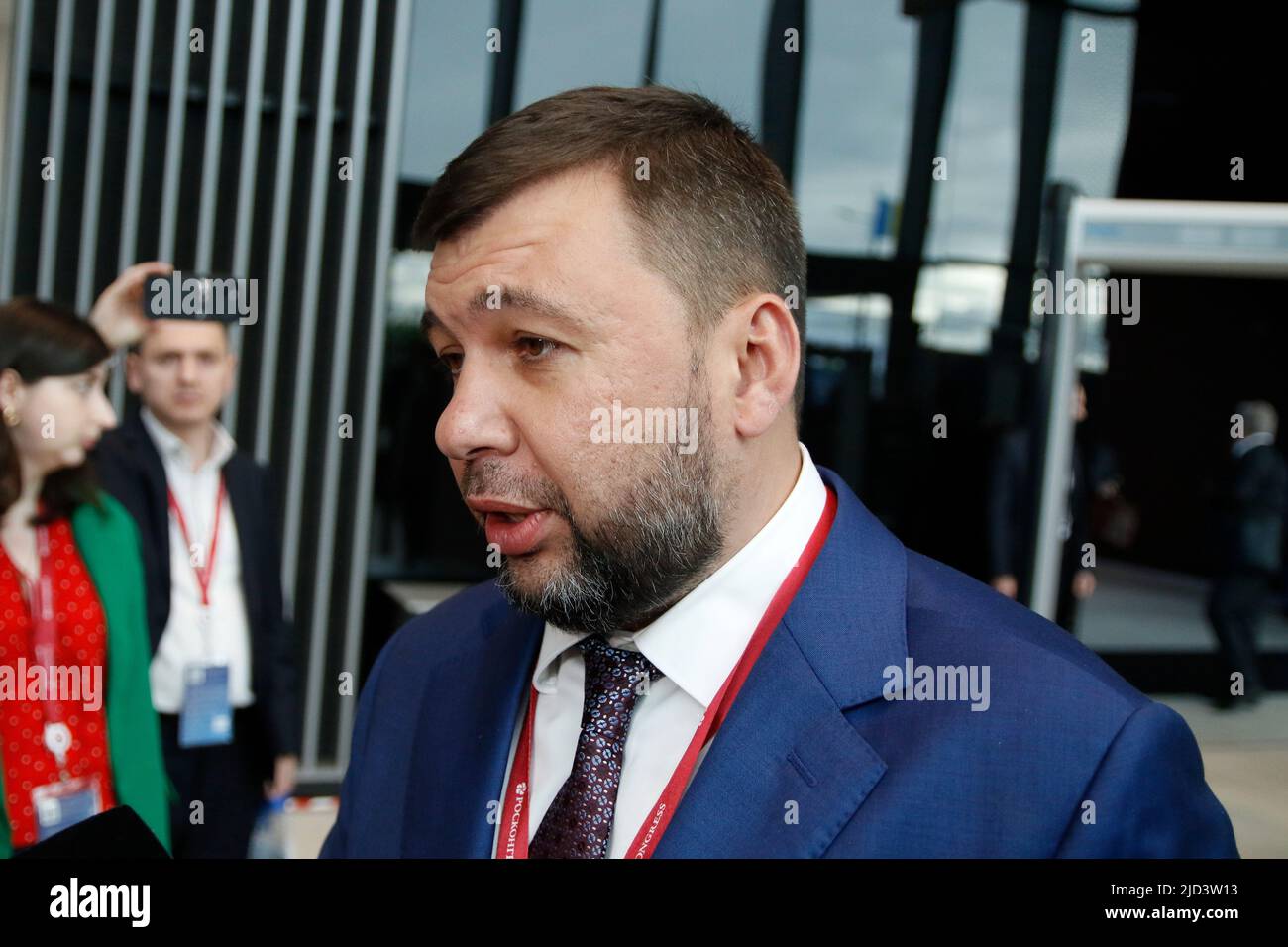 Denis Pushilin, Head of the Donetsk People's Republic, DNR near session ...