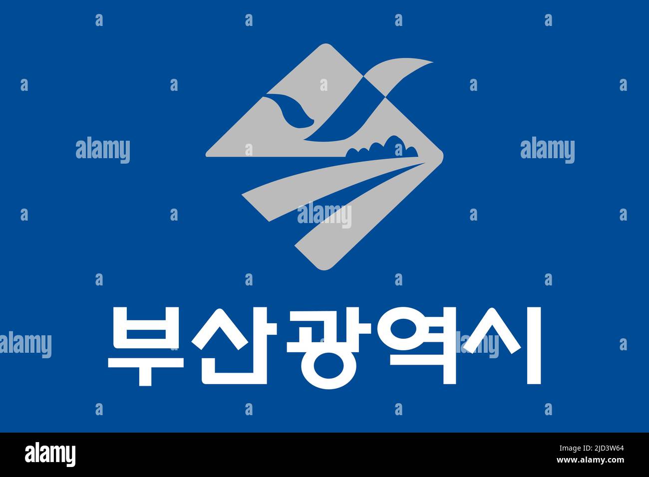 Top view of flag Busan city, South Korea. Korean travel and patriot ...