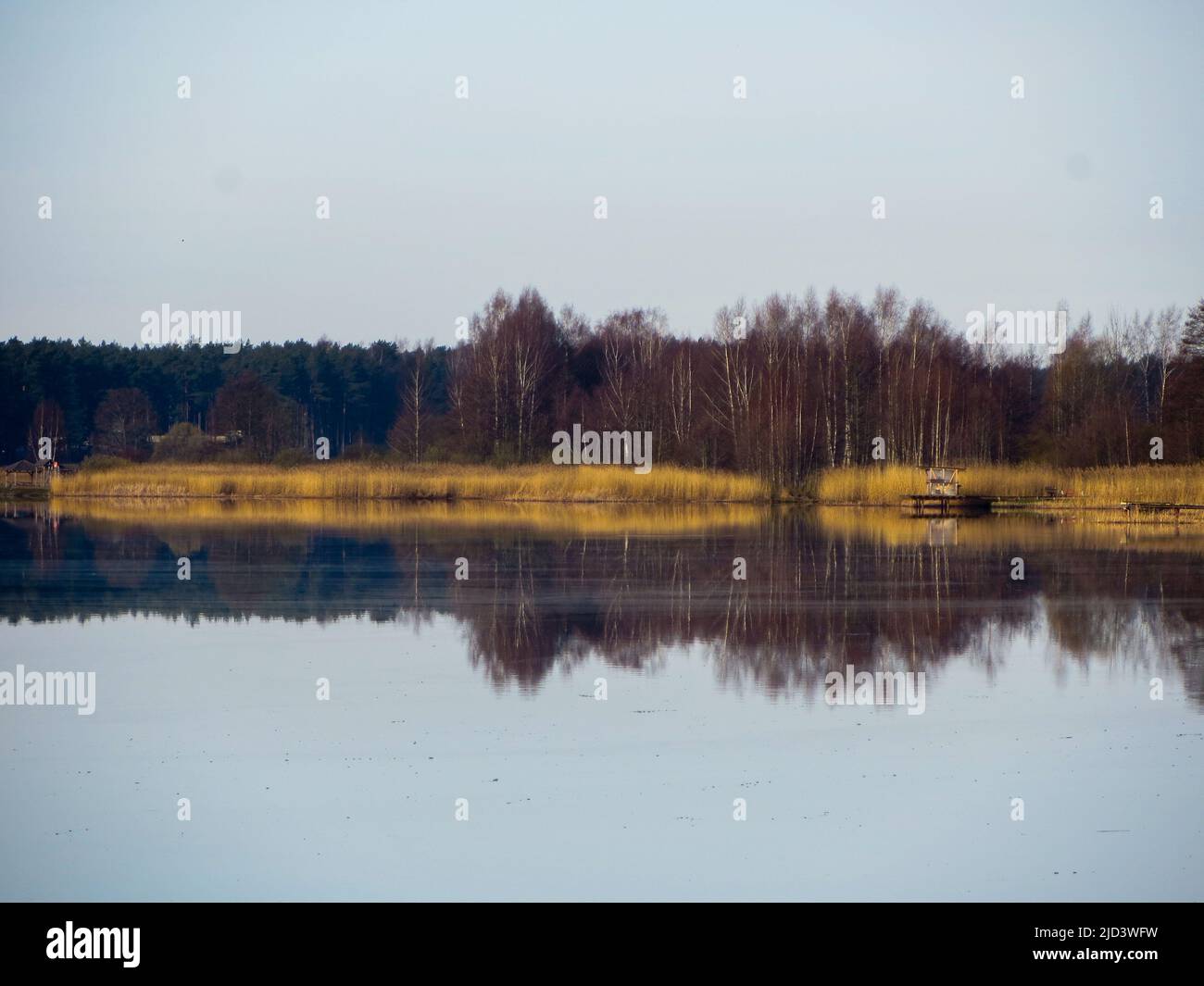 Landscape on the Lielupe River, in early spring in Latvia Stock Photo ...