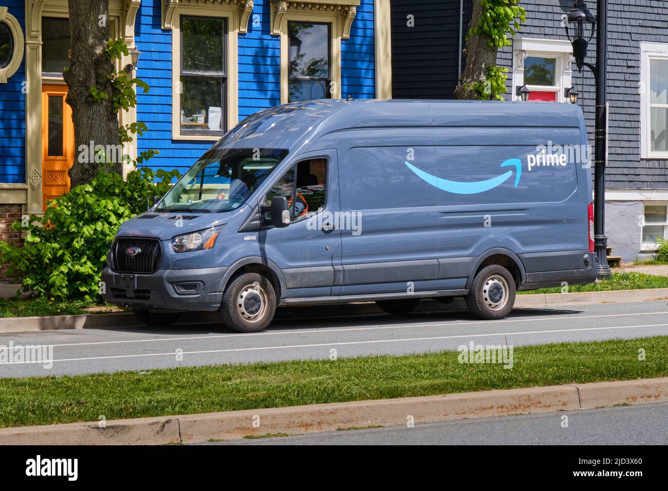 Amazon Prime delivery van parked on street while doing a home delivery ...