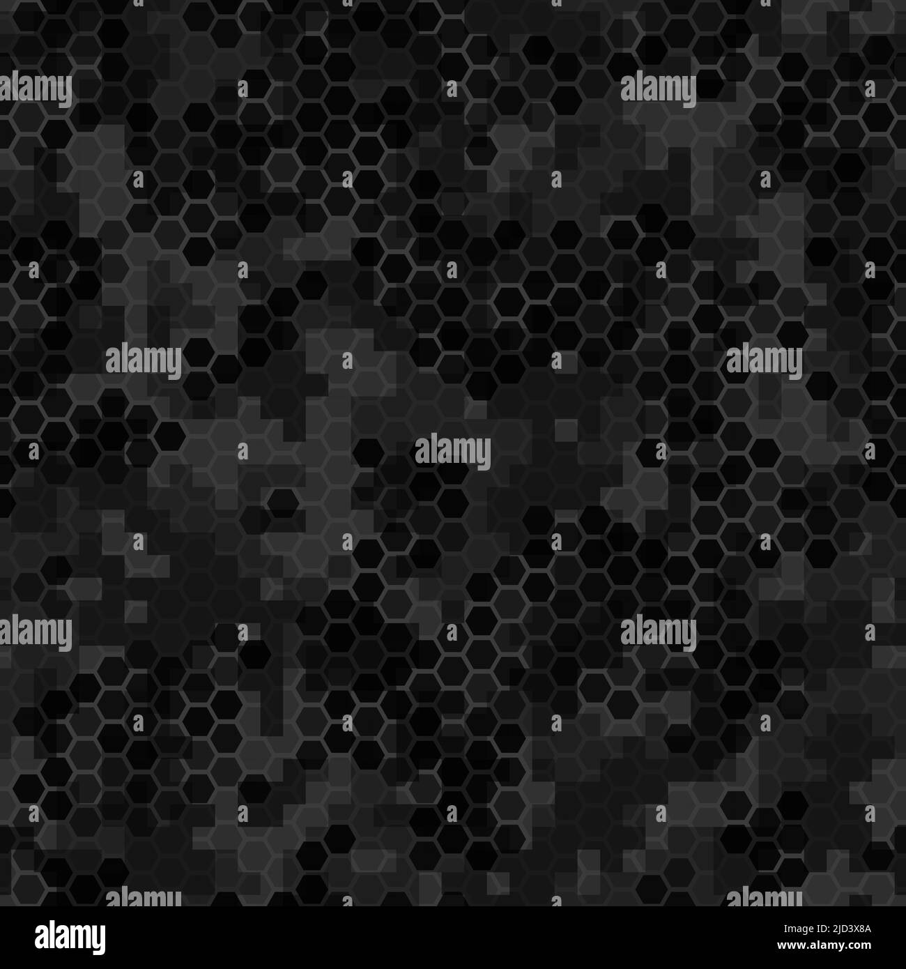 Seamless texture dark gray hex grid with pixels. Vector Illustration ...