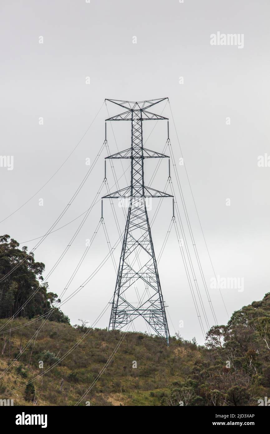 High voltage transmission tower constructed hi-res stock photography ...
