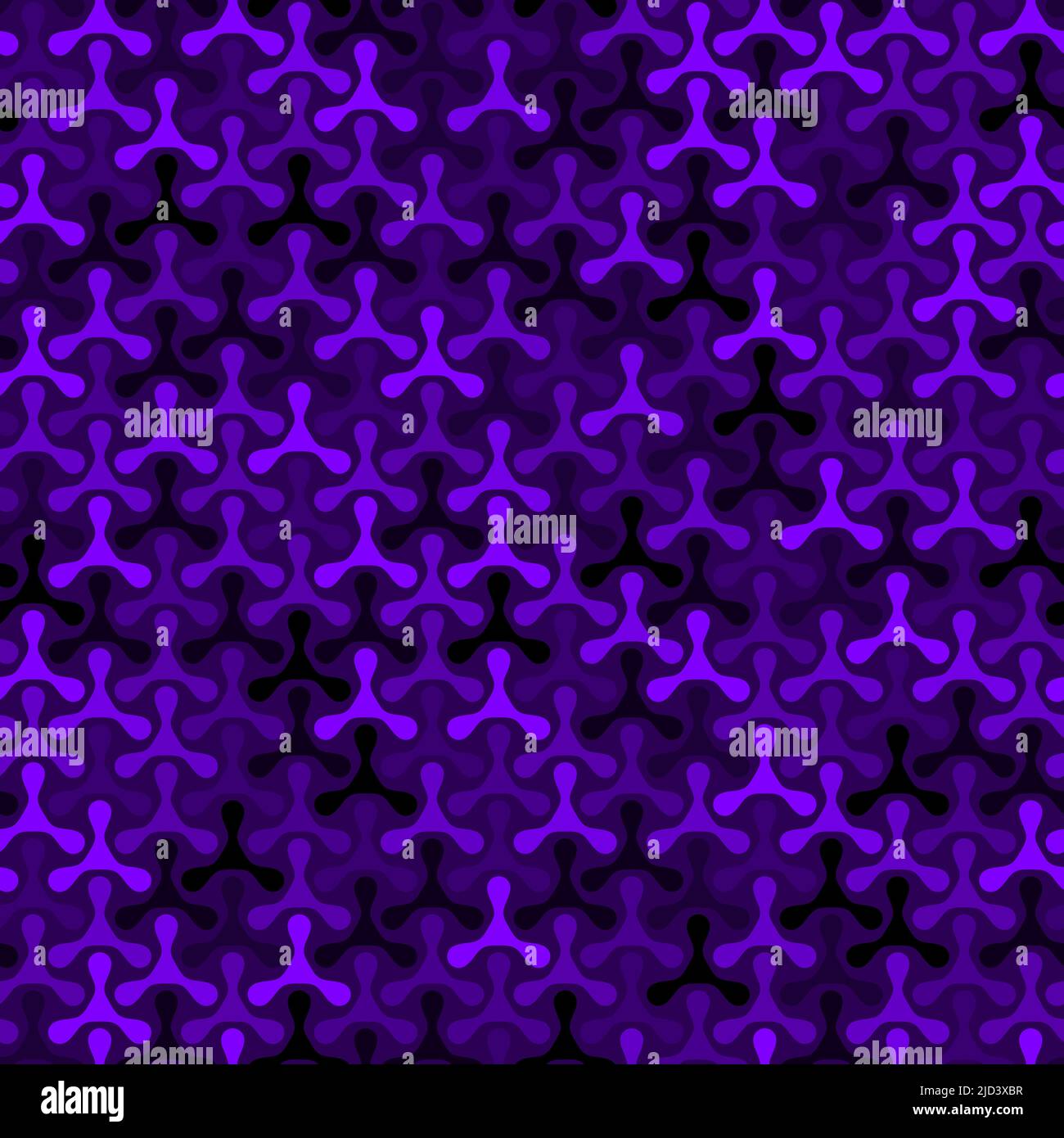 Seamless Geometric Purple Triangles on Black Background Vector Pattern ...