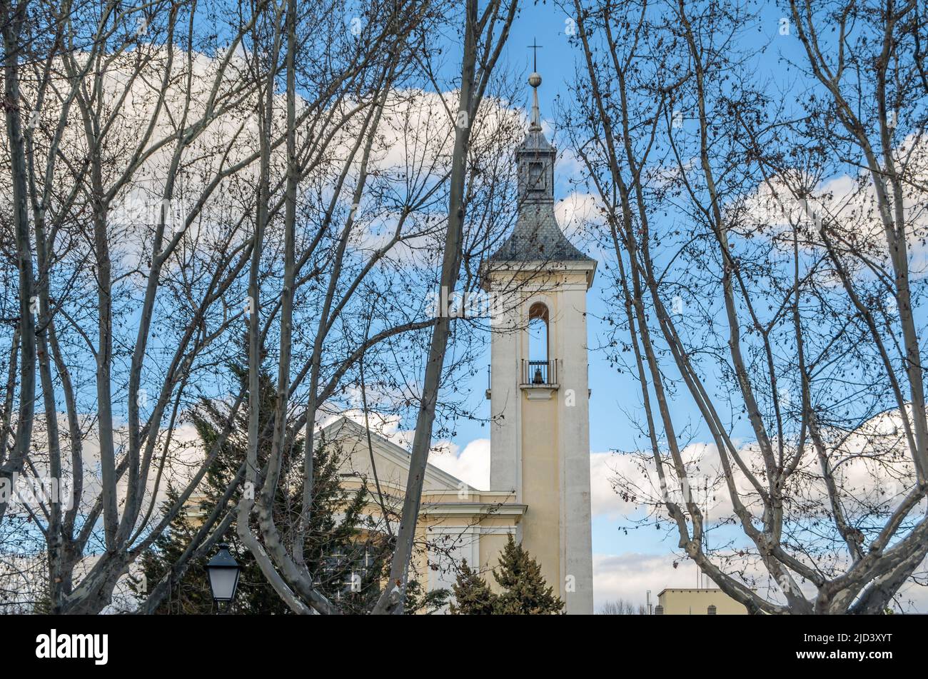 Church in the Madrid neighborhood of El Pardo, Spain Stock Photo - Alamy