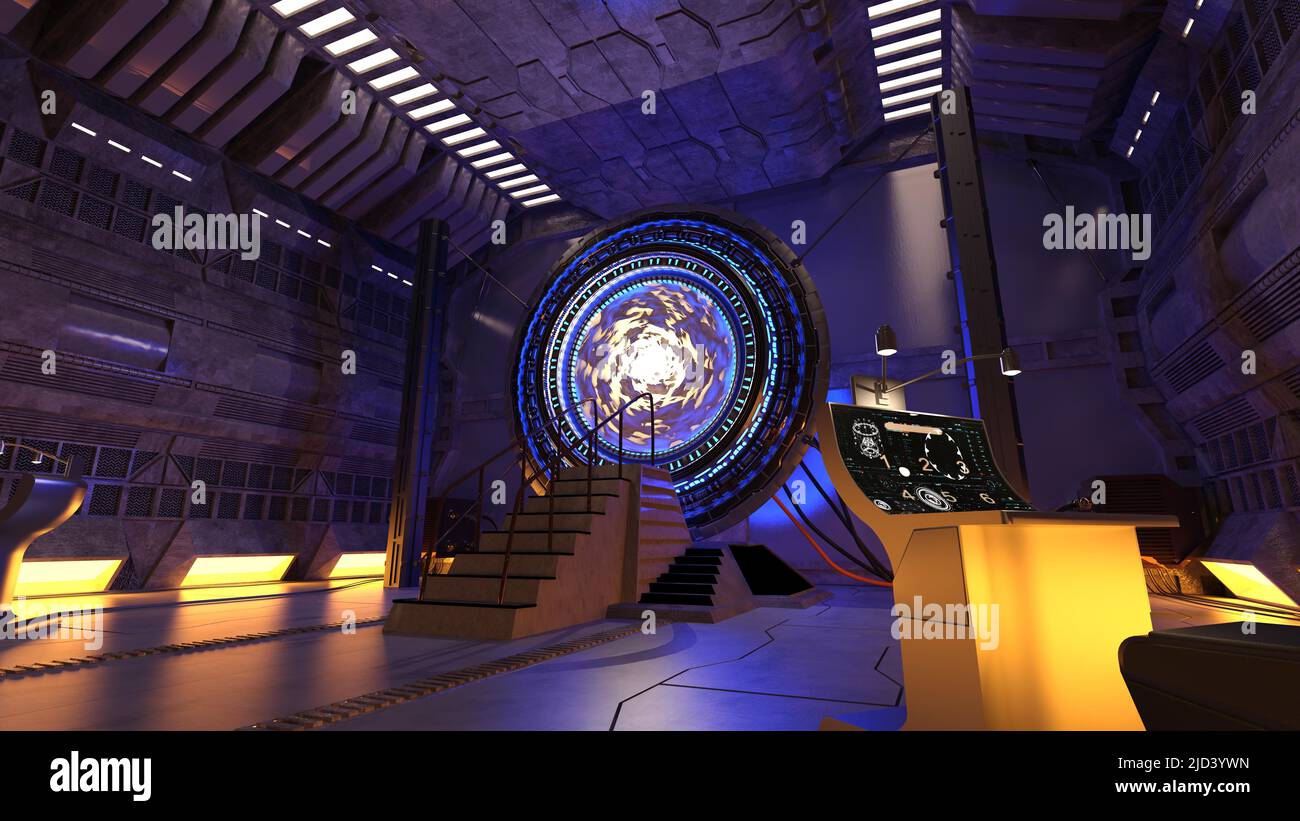 3D-illustration of a stargate for dimension travel Stock Photo - Alamy