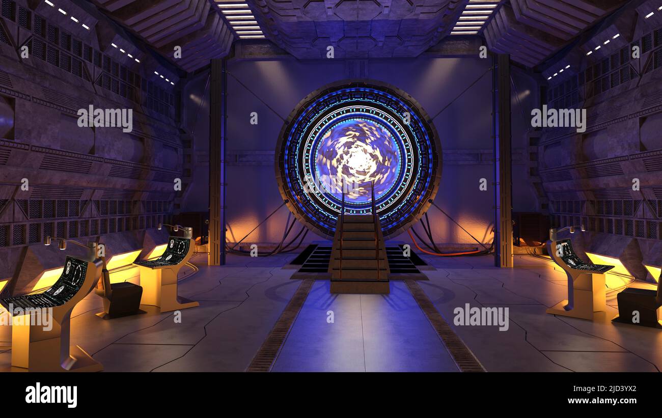 3D-illustration of a stargate for dimension travel Stock Photo - Alamy